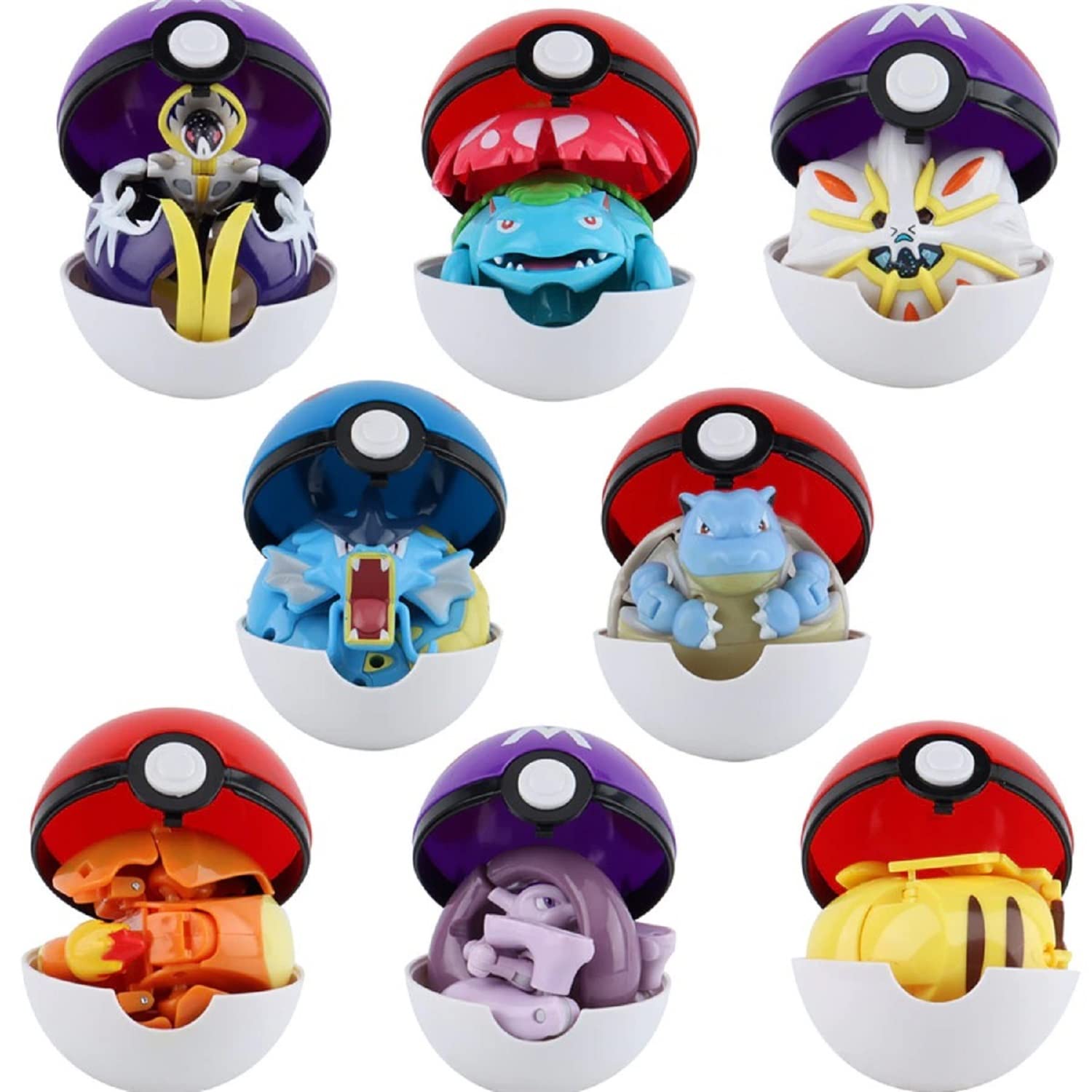 Buy Genuine Set Pokeball Deformation 3"-5" Figures Model Battle Toys ...