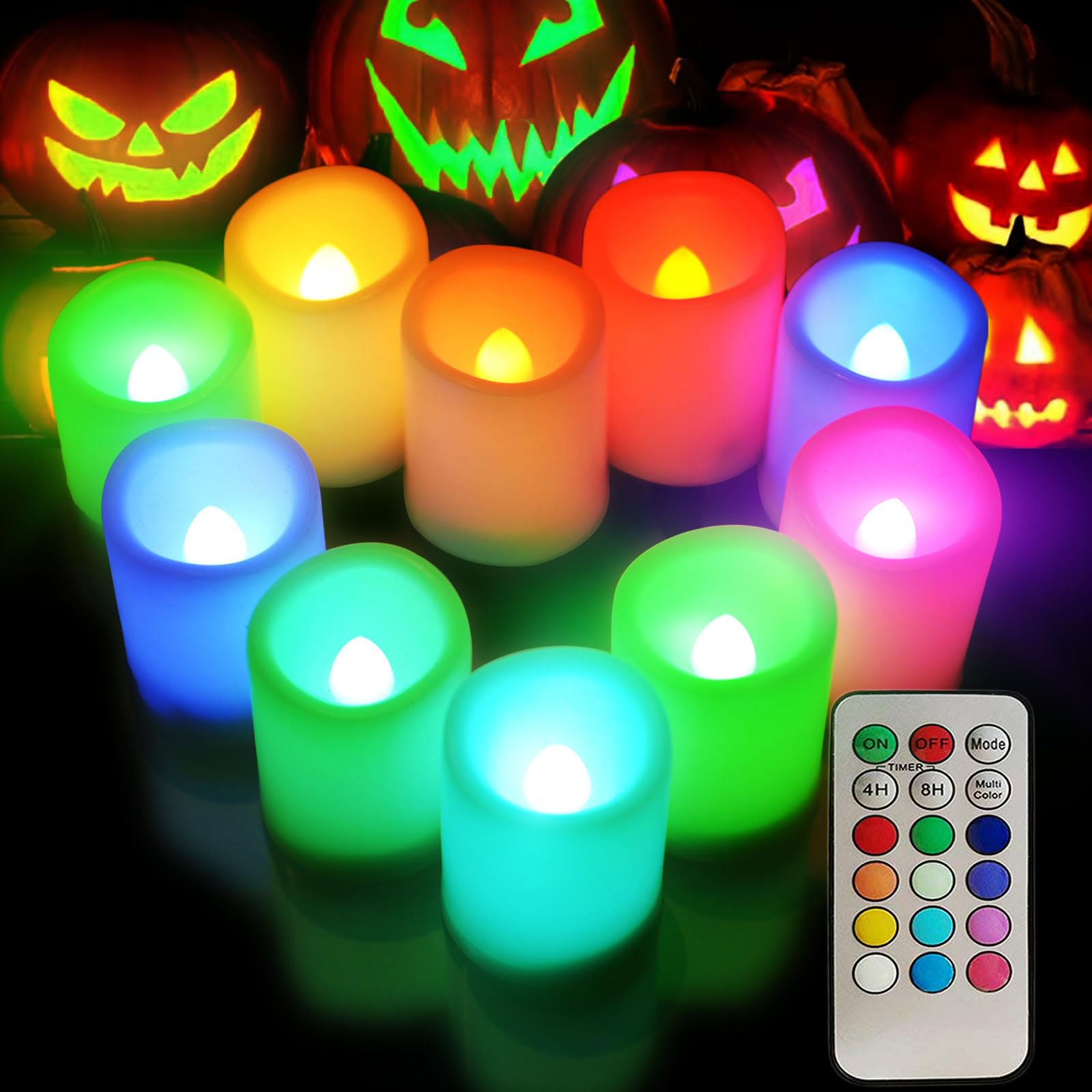 Amazon.com: Multi Color Changing Votive Flameless Candles with Remote ...