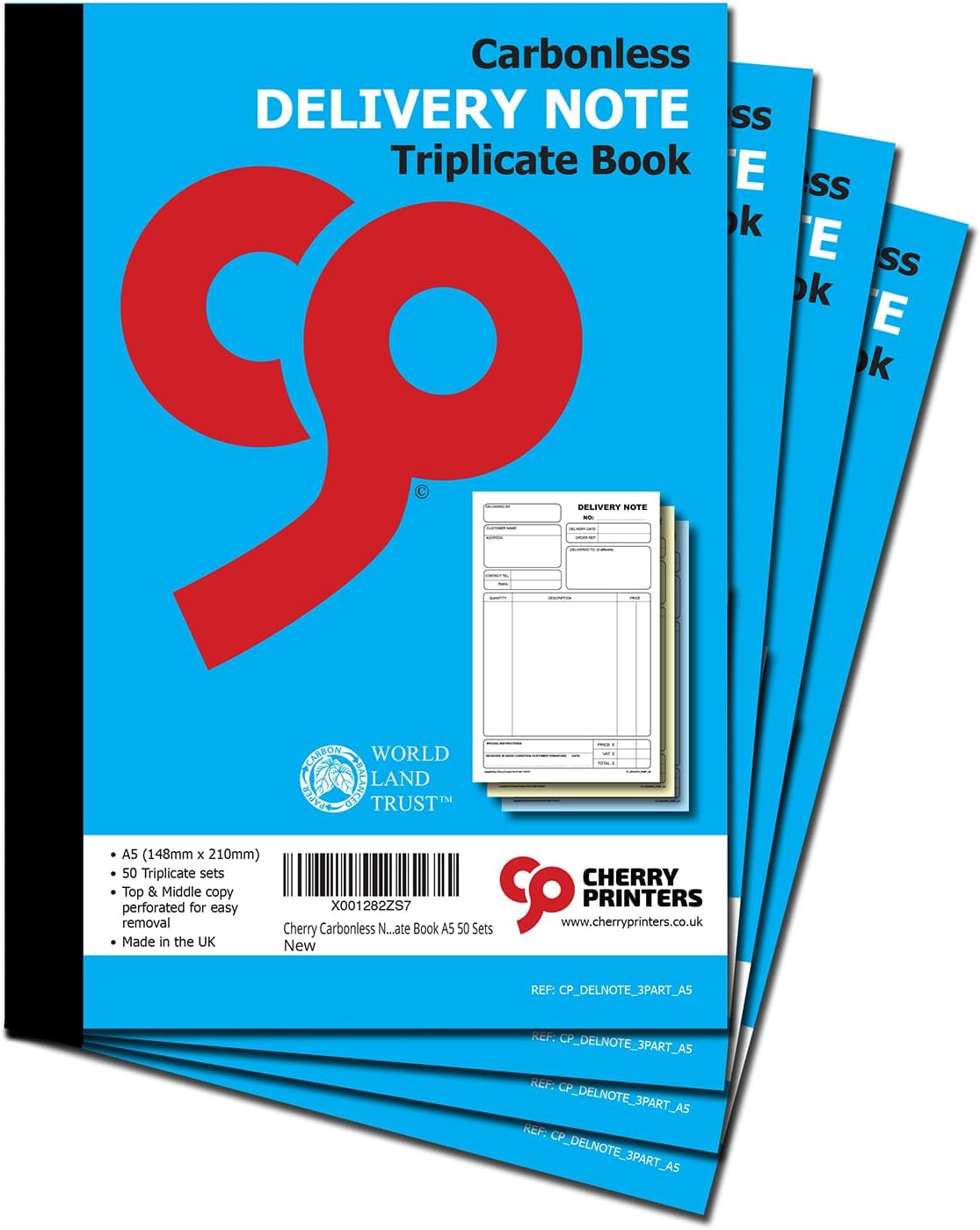 Cherry Carbonless (NCR) Delivery Note Triplicate Book A5 50 Delivery ...