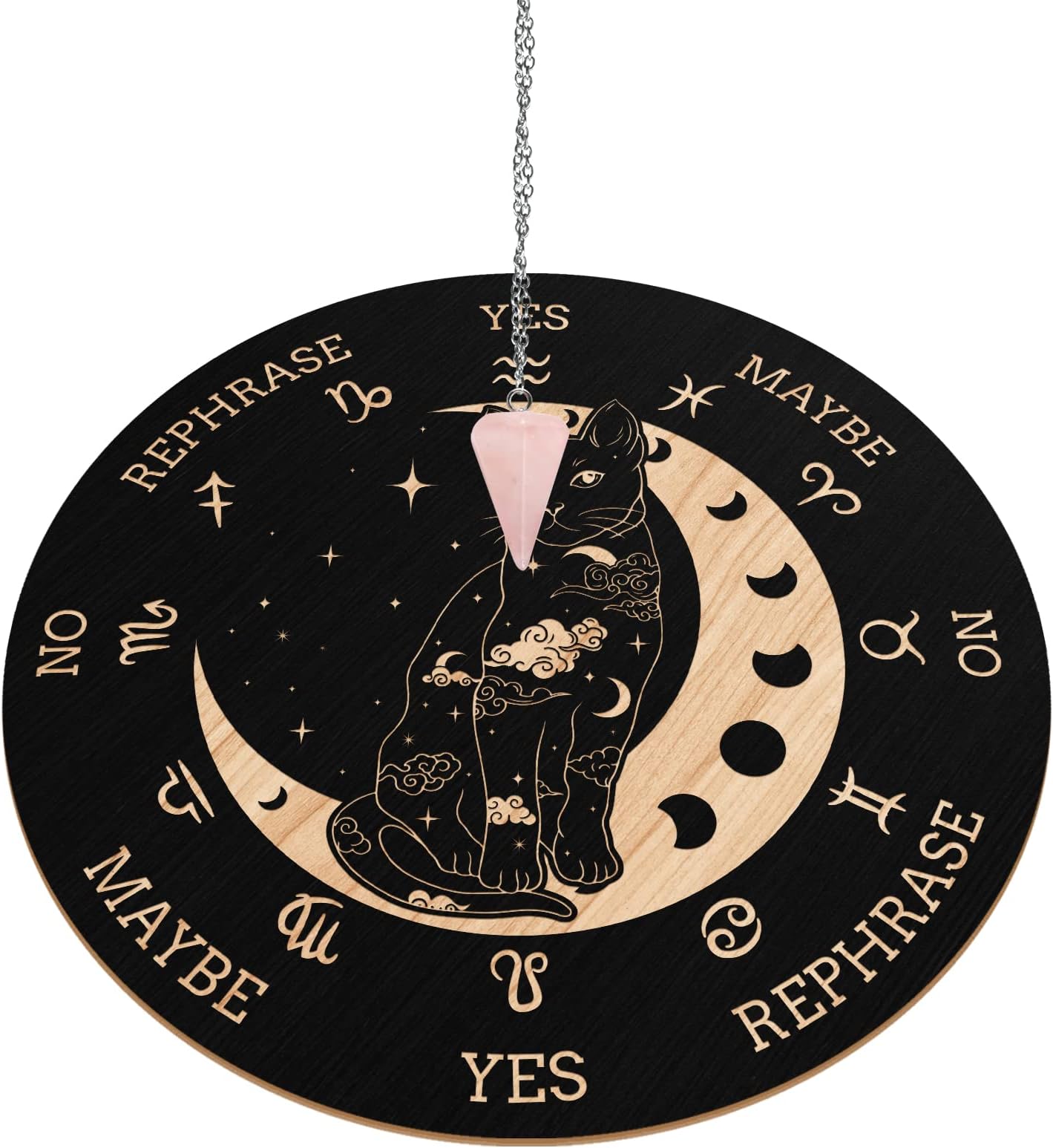 Amazon.com: ORIGACH 7.9" Sun and Moon Pendulum Board Wooden Witchcraft ...
