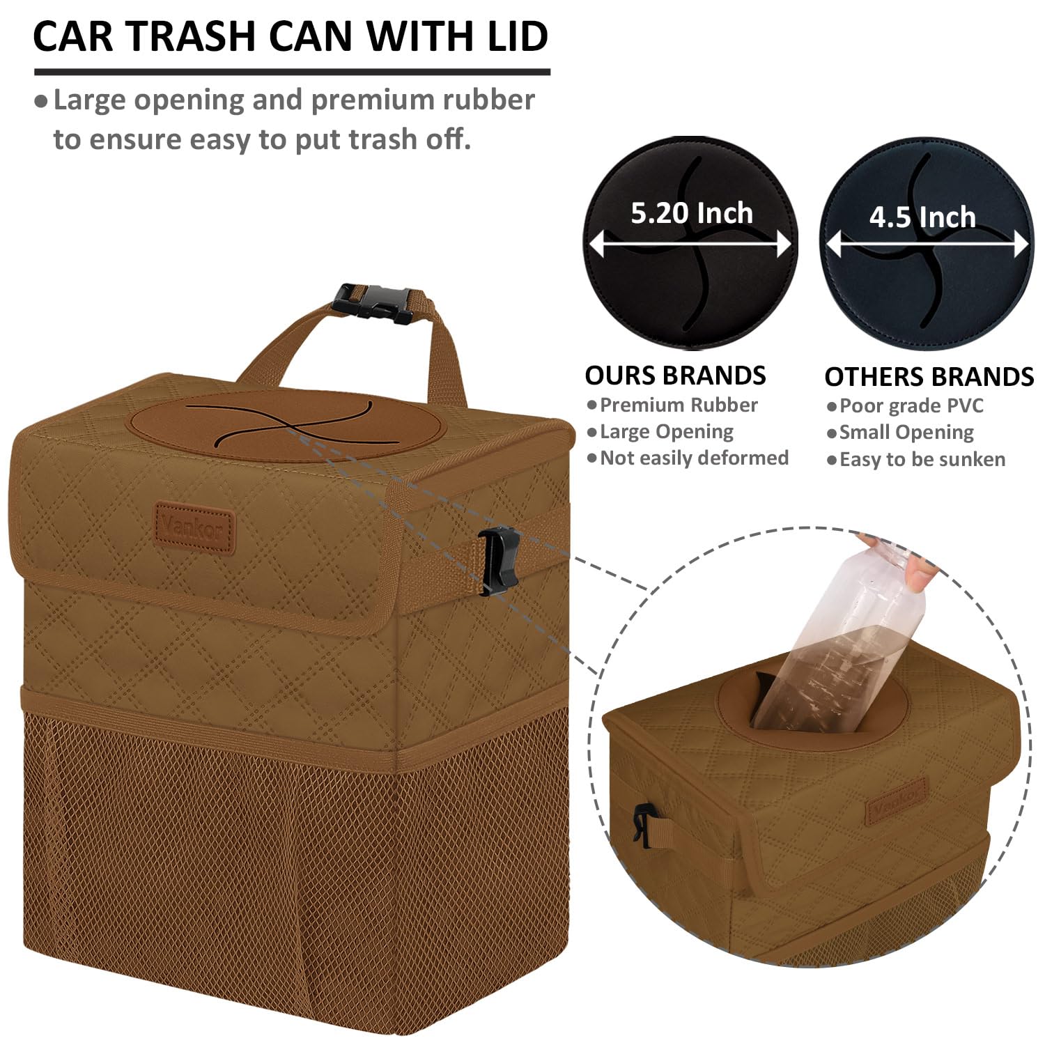 Snapklik.com : Car Trash Can For Car Cute, Car Trash Bag Bin Hanging ...