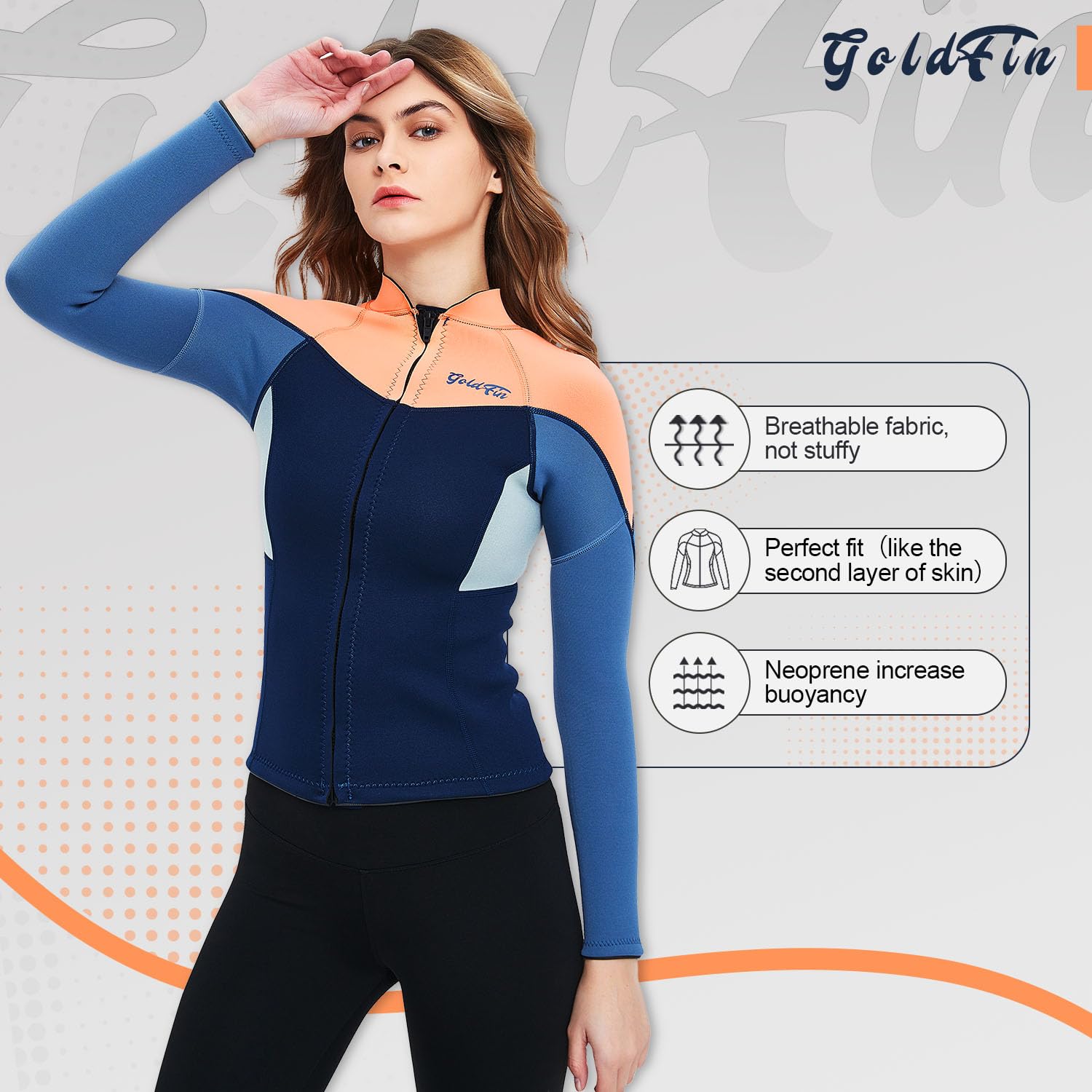 Snapklik.com : Wetsuit Top Women, 2mm Wetsuits Jacket Long Sleeve ...