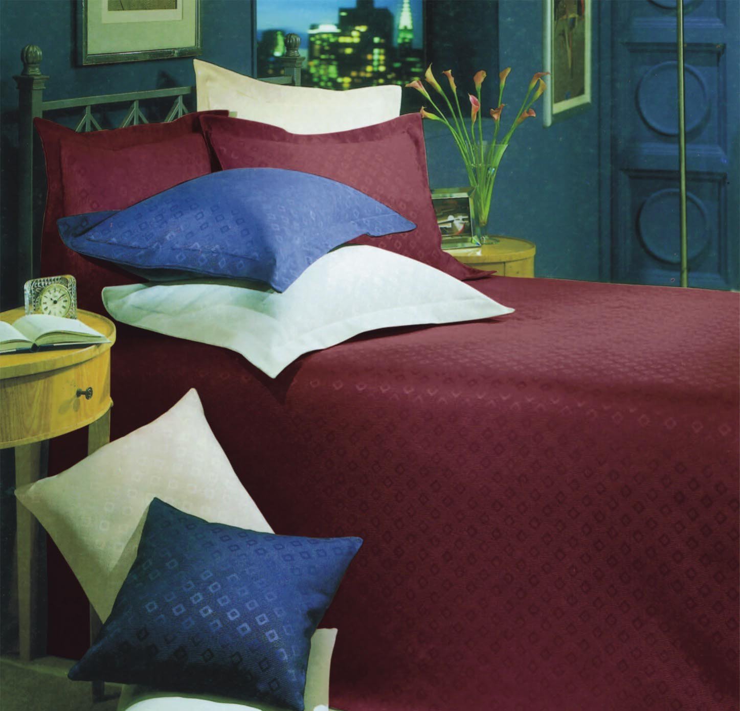 Buy Monarch Cotton Rich Diamond Woven Jacquard Bedspread, Queen ...