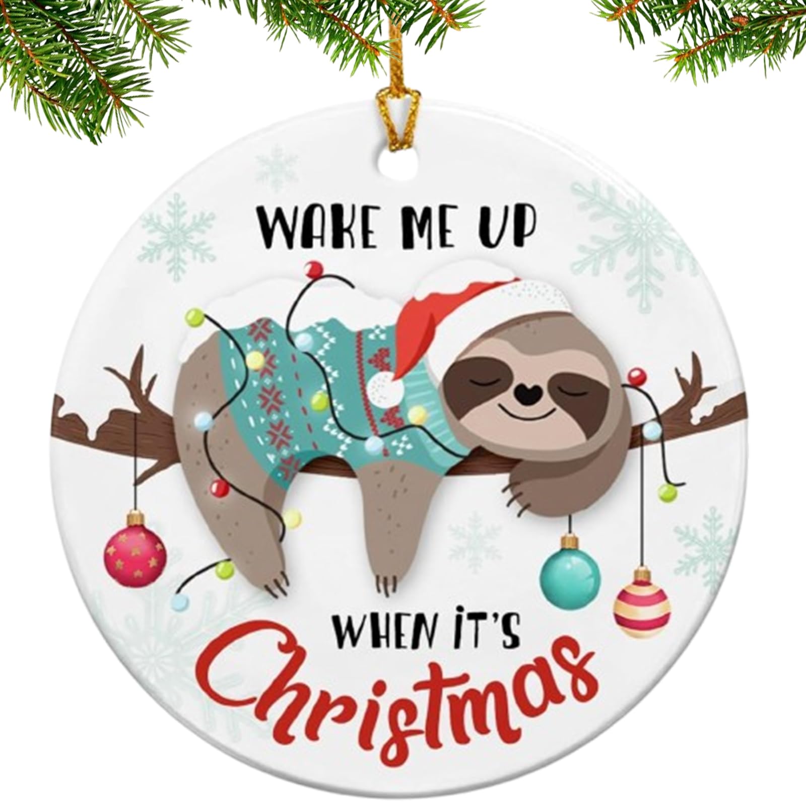 Amazon.com: Personalized Christmas Ornaments 2024, Naughty Sloth ...