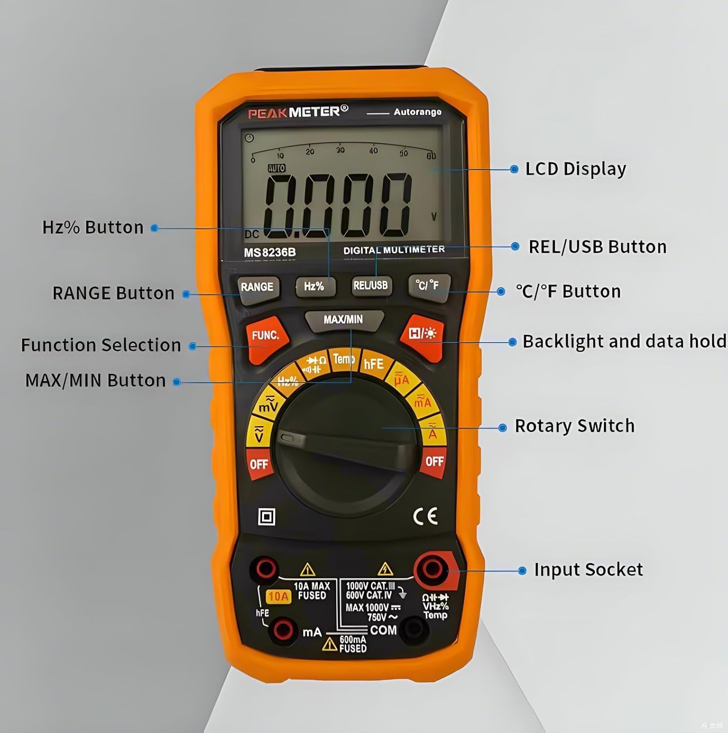PEAKMETER PM8236B Digital Multimeter User Manual