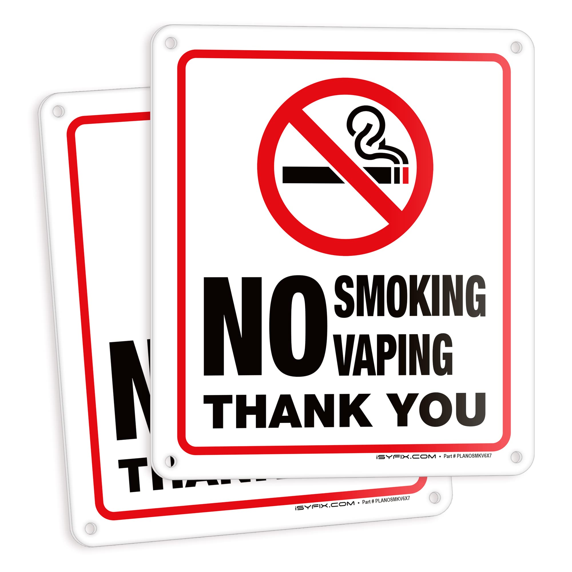Snapklik.com : iSYFIX No Smoking No Vaping Sign 2 Pack 6x7 Inch 40 Mil ...