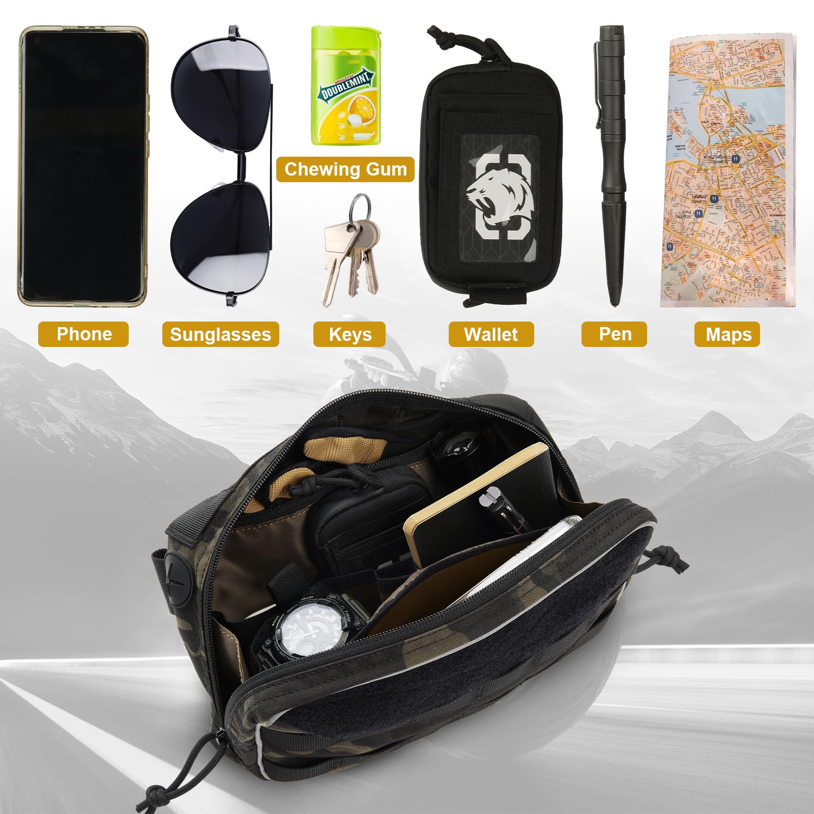 Snapklik.com : Bike Handlebar Bag, 25L Bike Frame Bag Universal ...