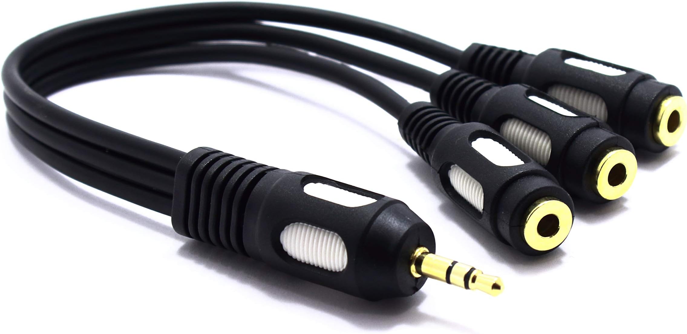 Jack 3.5mm Splitter Triple Jack 3.5mm AUX 1/8 inch Male to 3 Way Female ...