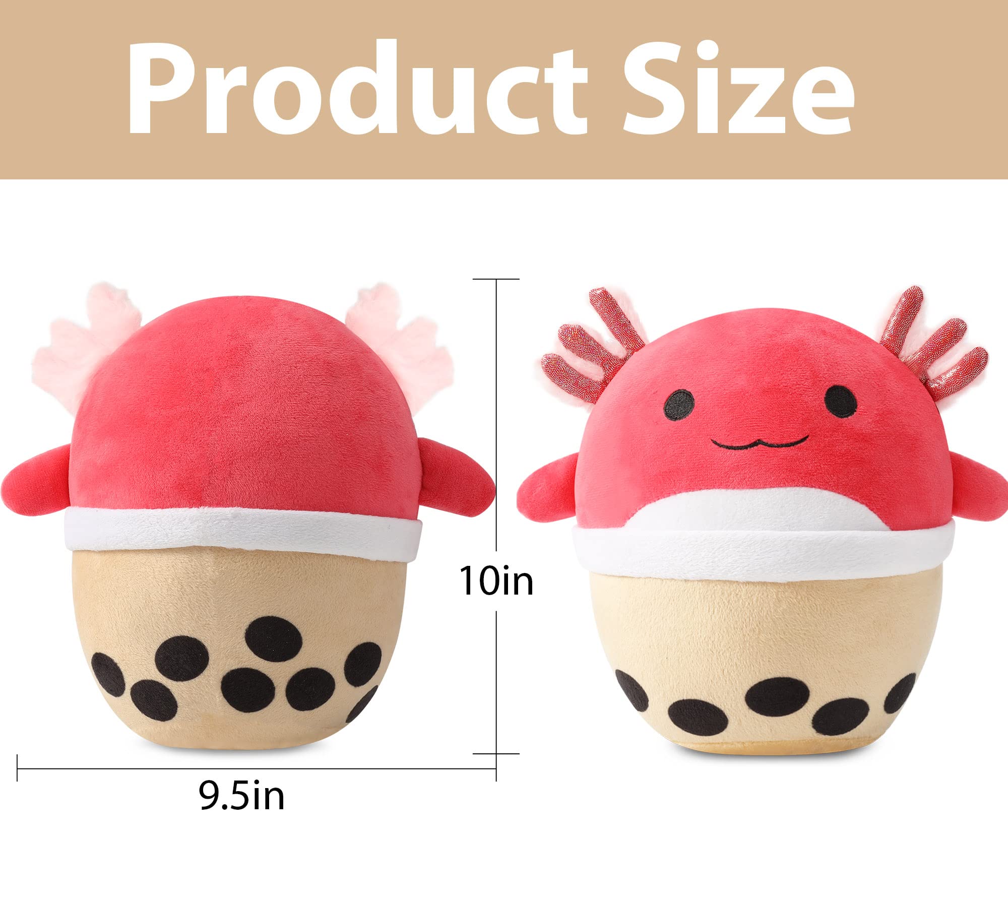 Buy Axolotl Boba Plush, 10" Cute Axolotl Boba Stuffed Animal Toy Bubble ...