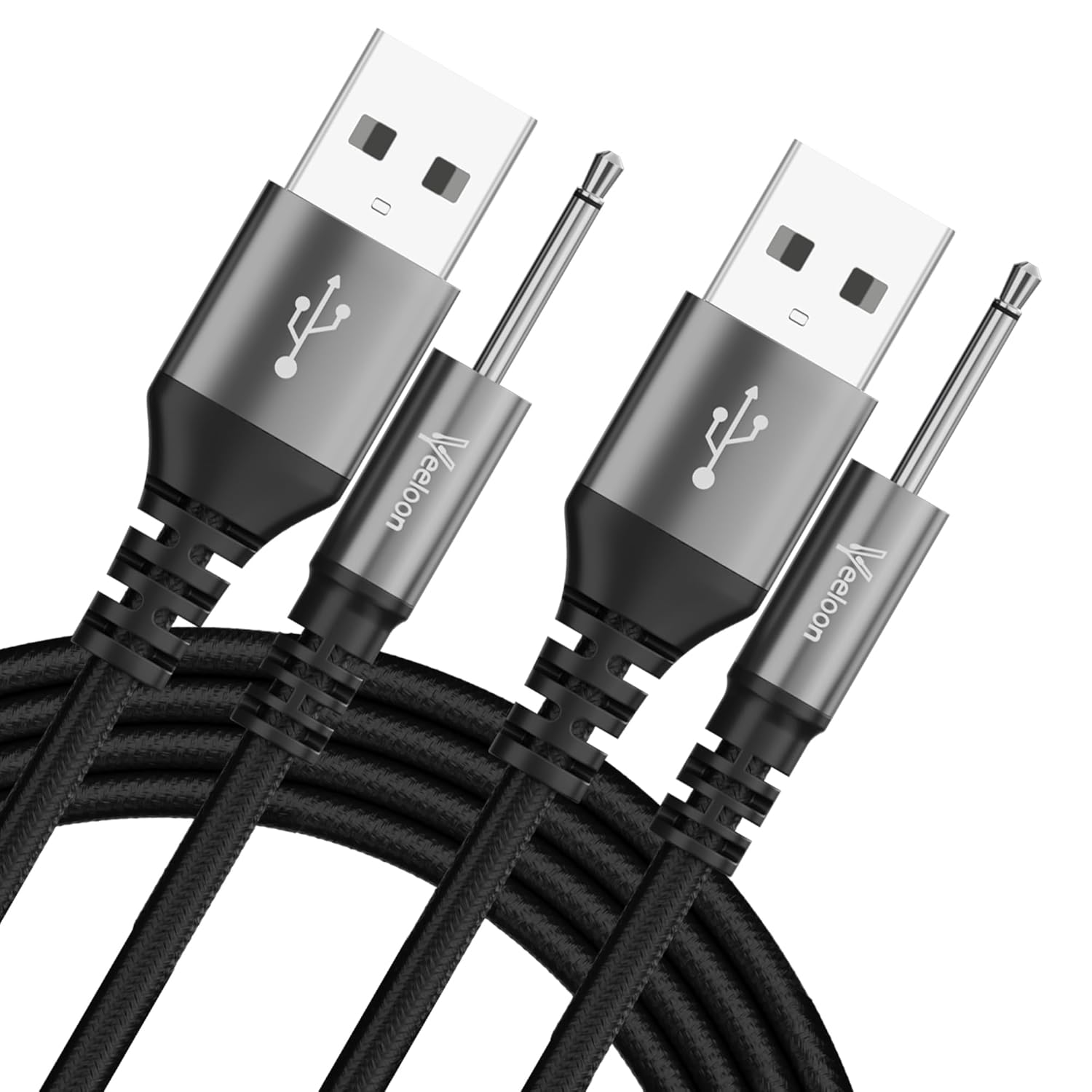 Amazon.com: 2.5mm DC Charging Cable 2 FT-2 Pack，USB A to DC 17mm x 2 ...