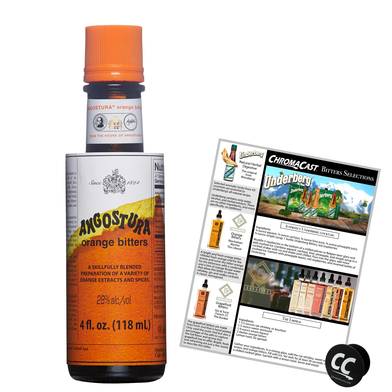 Amazon.com : Angostura Orange Bitters 4oz Bottle with Phone Grip and ...