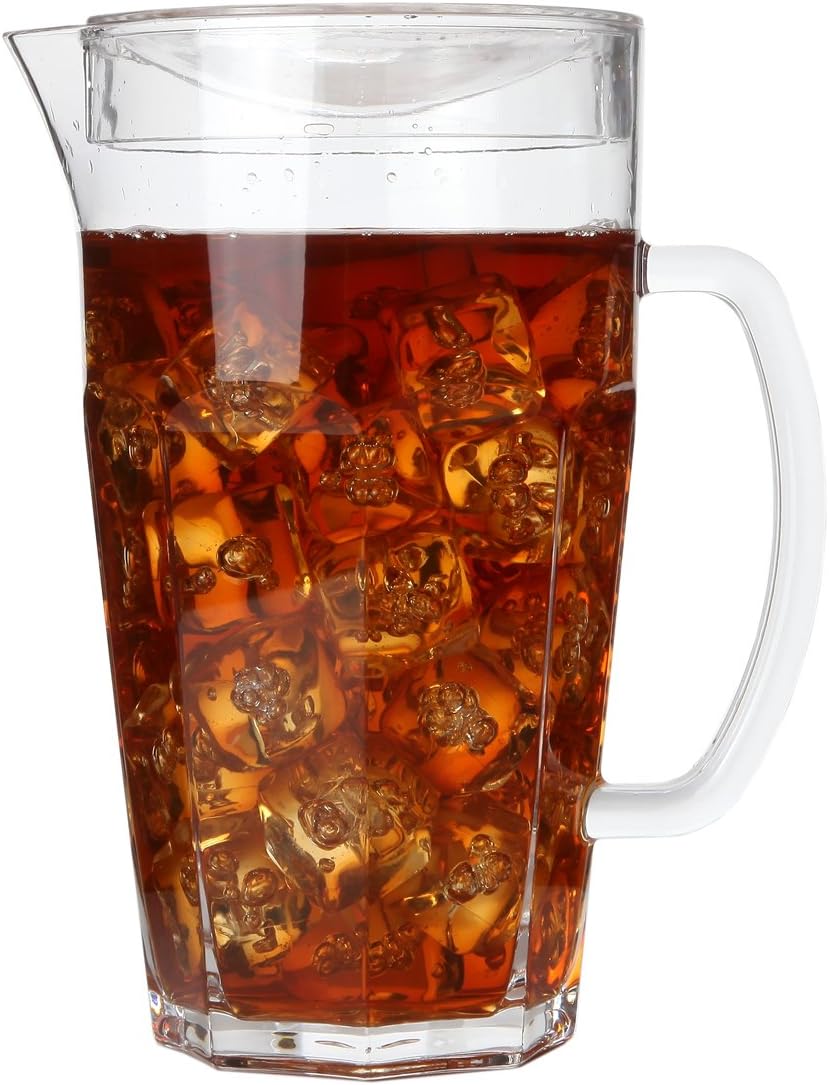 Amazon.com: RAMFIYN Clear Pitcher with Lid 1 Gallon, Large Plastic Ice ...