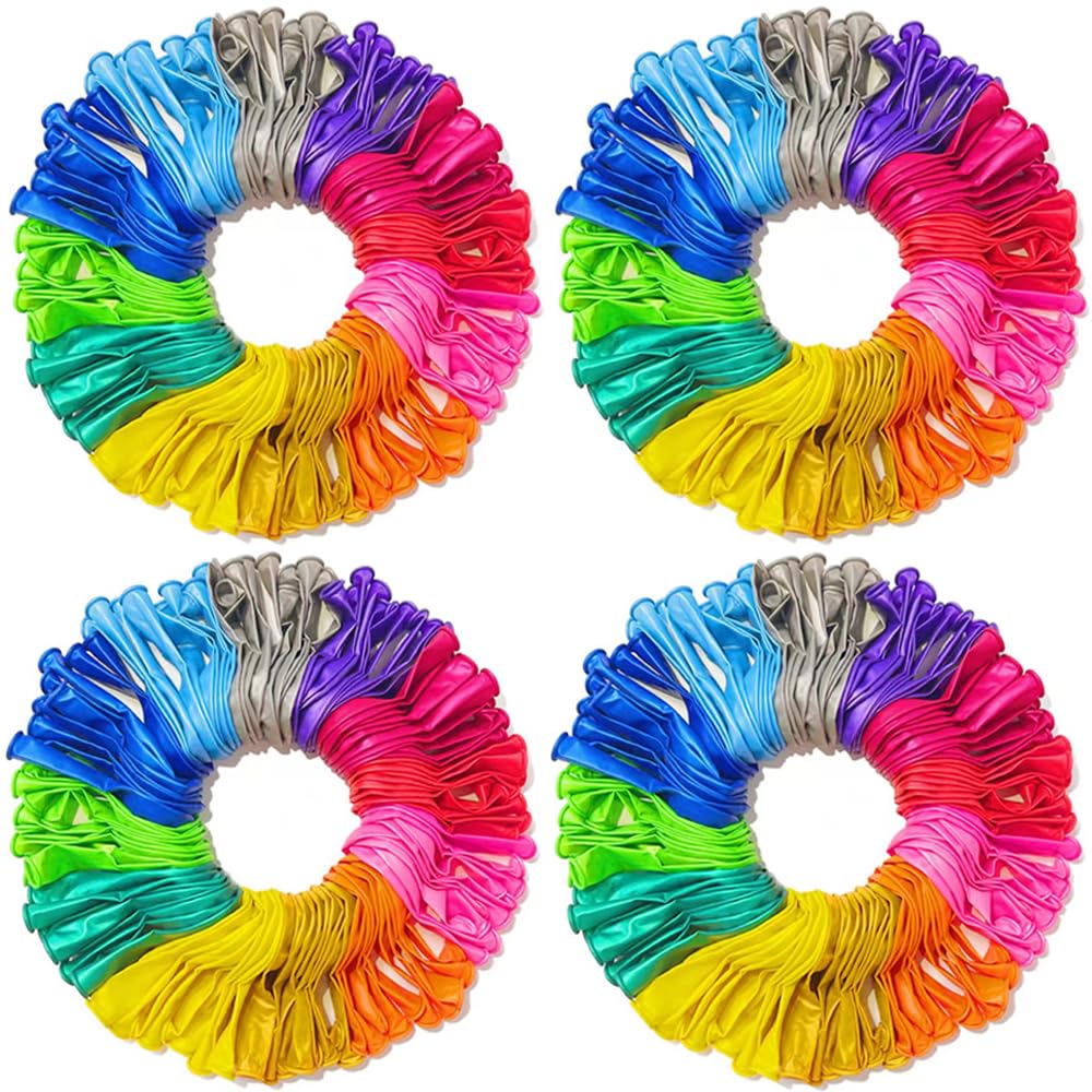 Amazon.com: 400 Pcs Balloons, 12 Inches Balloons Assorted Color Rainbow ...