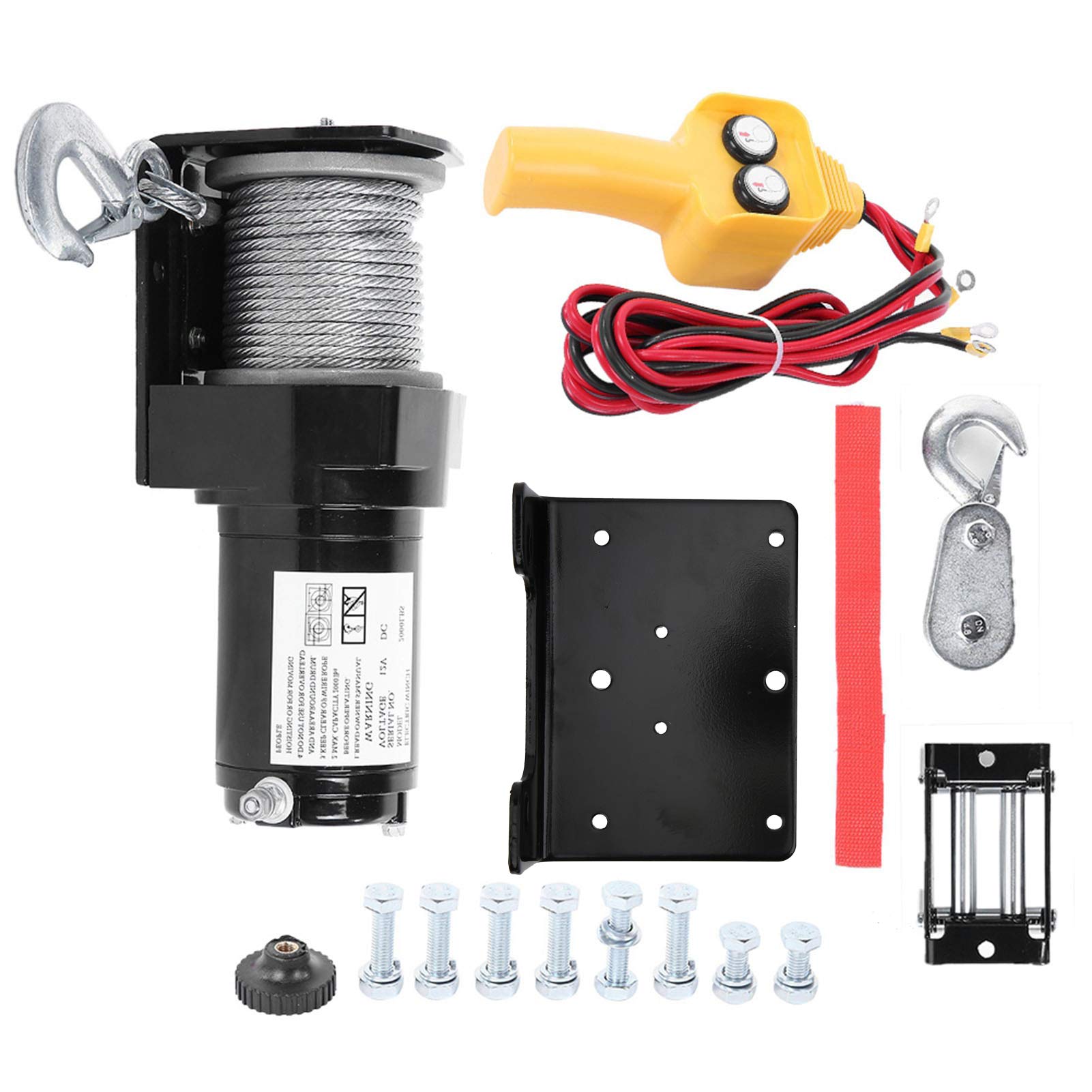 Buy 2000lb 12V Electric Winch with Remote Control Electric Winch Kit ...