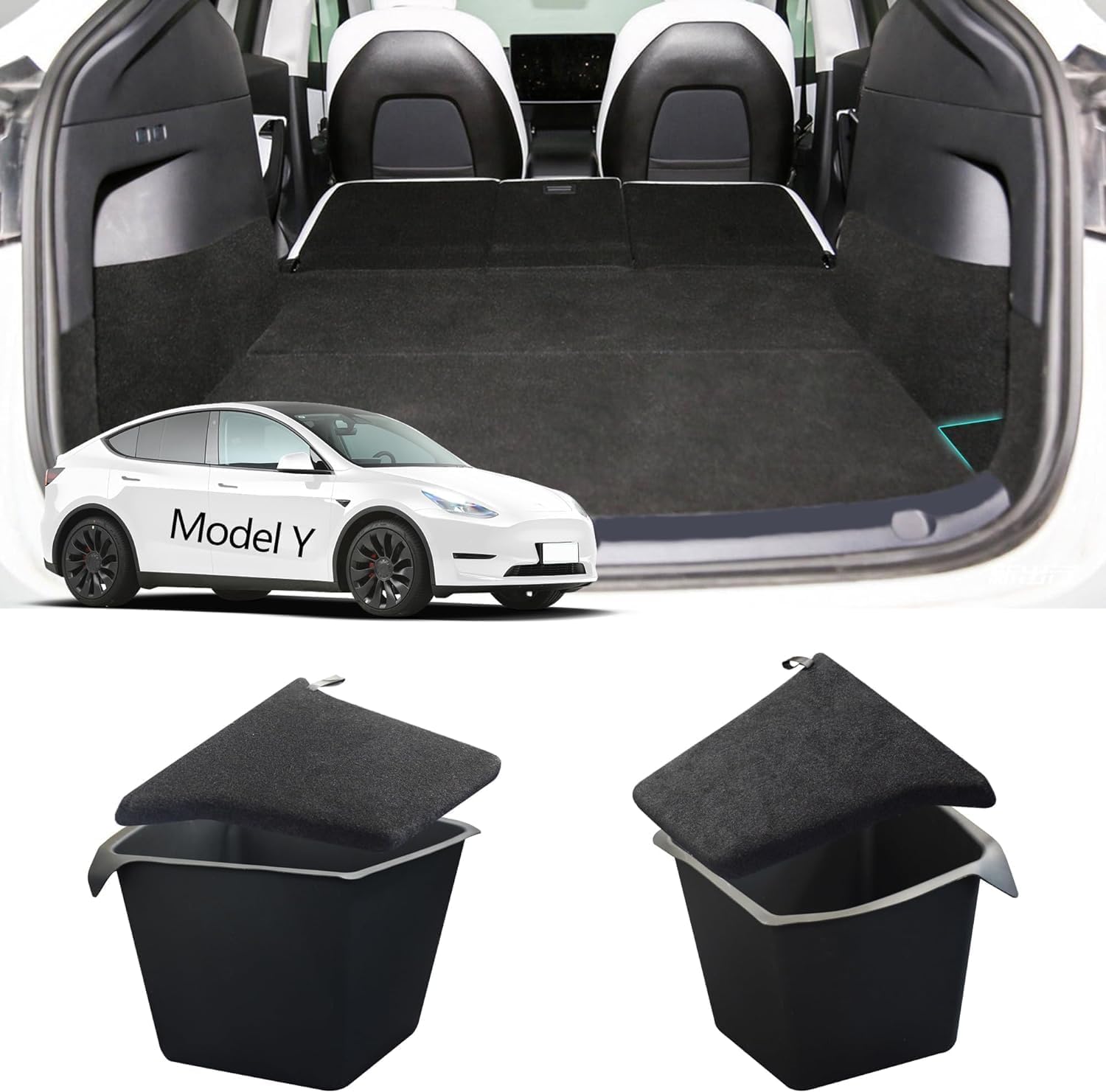 Amazon.com: Enopdmb Rear Trunk Side Organizer Storage Box for Tesla ...