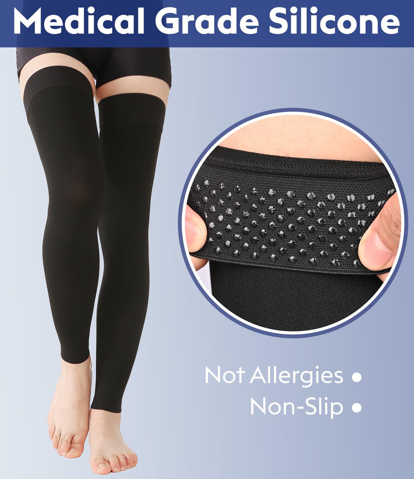 Snapklik.com : KEKING Thigh High Compression Stockings Footless, Unisex ...