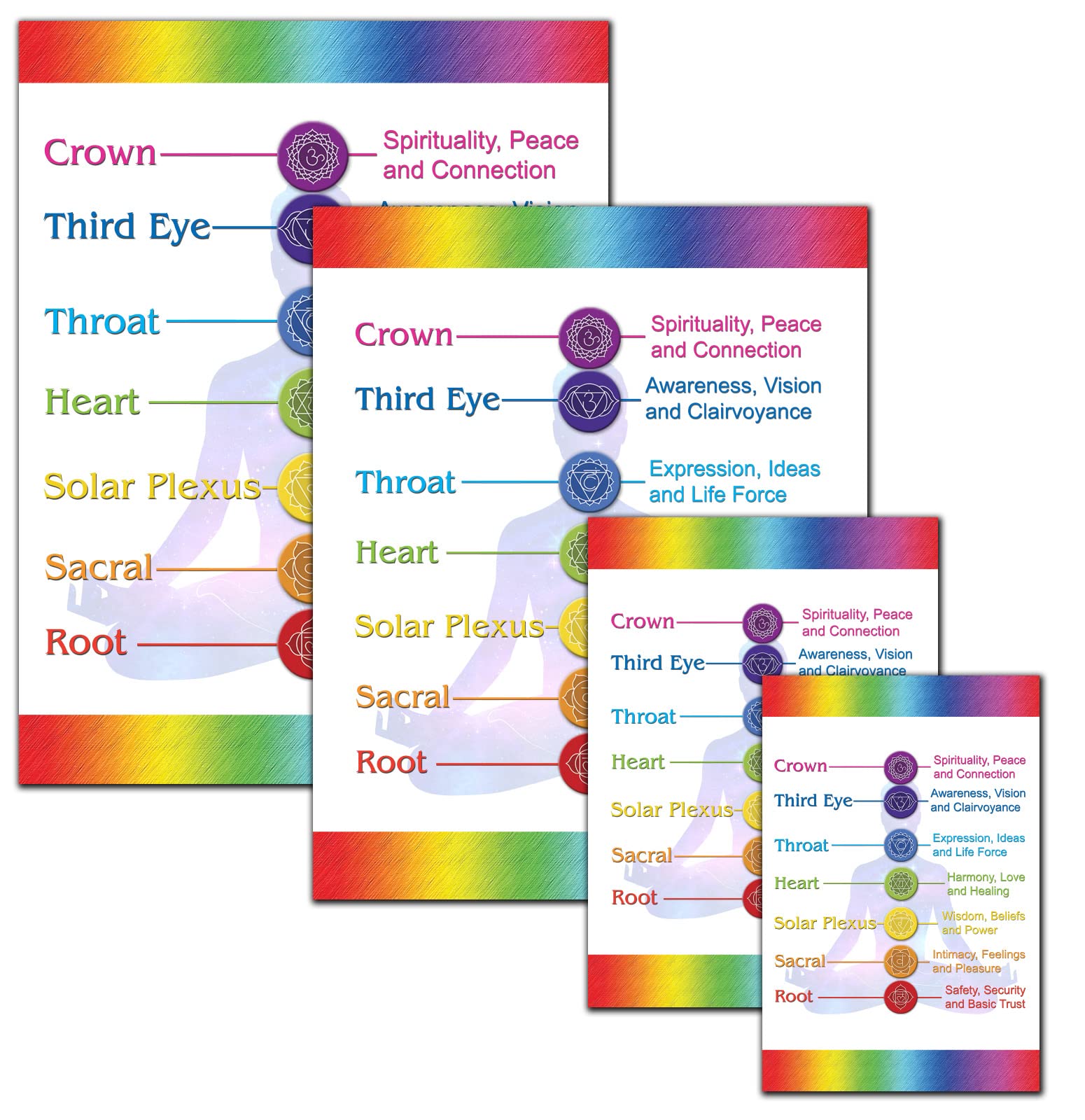 Amazon.com: Chakra Symbols Chart Wall Art - Meditation Decoration - 8 ...