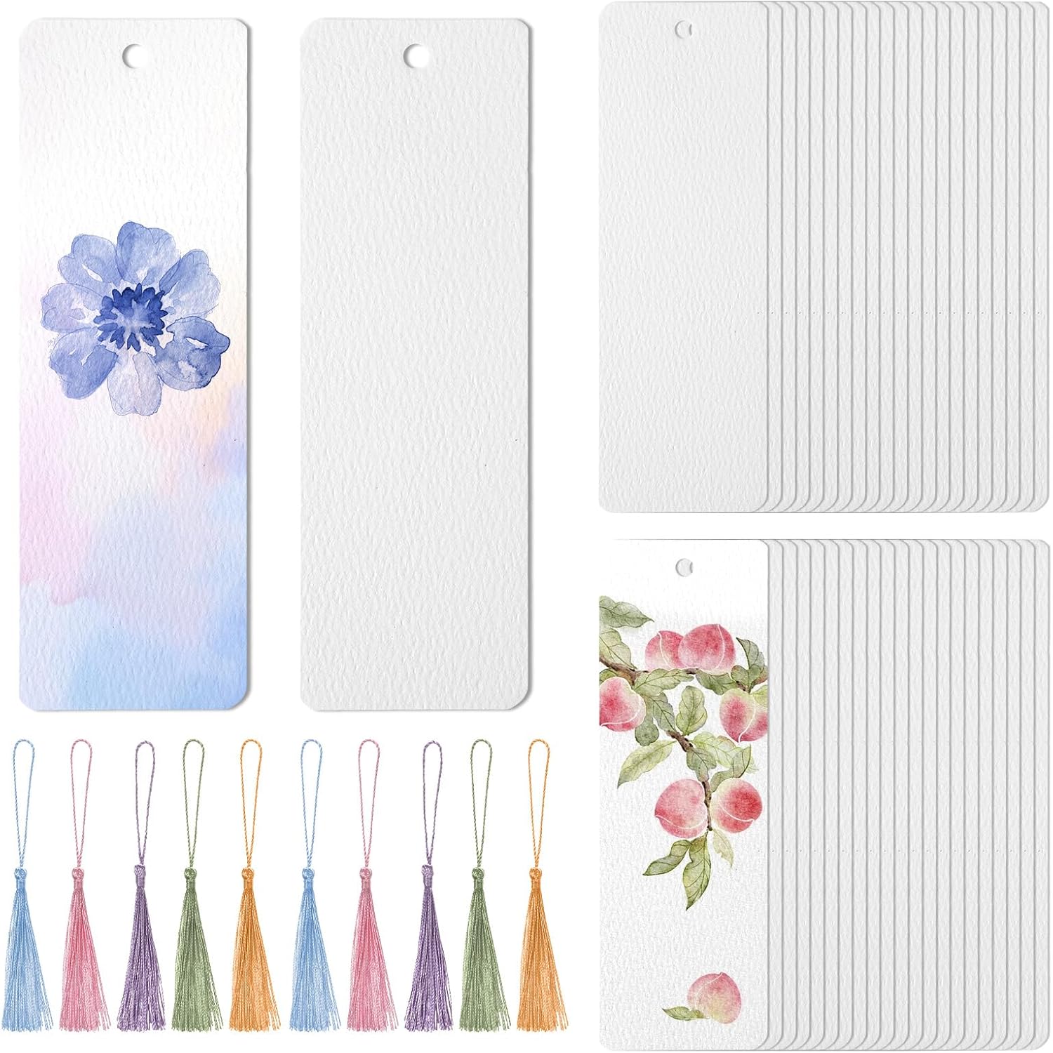 Piriuuo 50 Sets Bookmark Making Kit, 15 X 5 cm Blank Bookmarks with ...