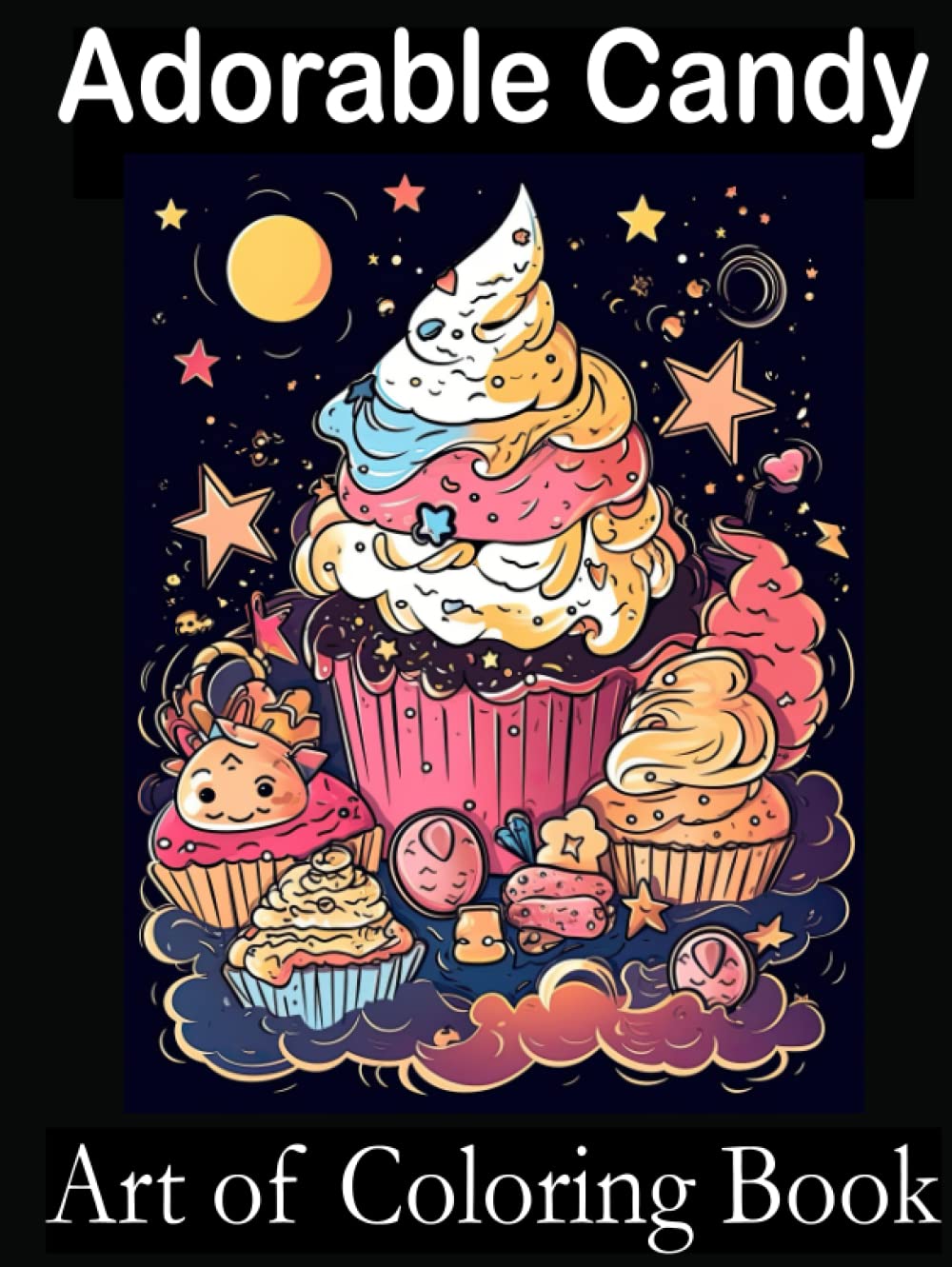 Adorable Candy Adult Coloring Book: Delicious Kawaii Sweet Treats ...