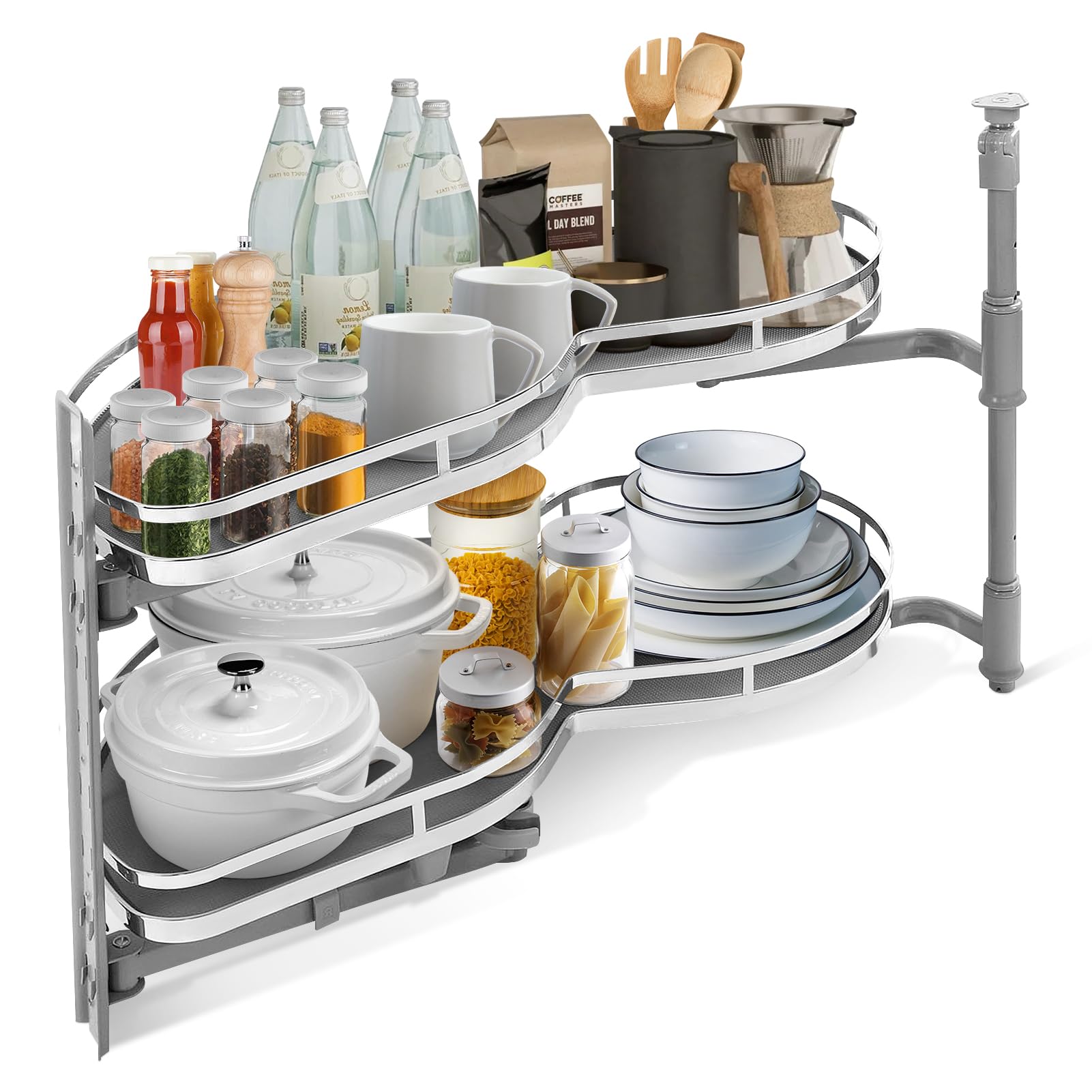 Amazon.com: Corner Blinds, 2 Tier Adjustable Swing Pull Out Organizer with Strong Load Bearing ...