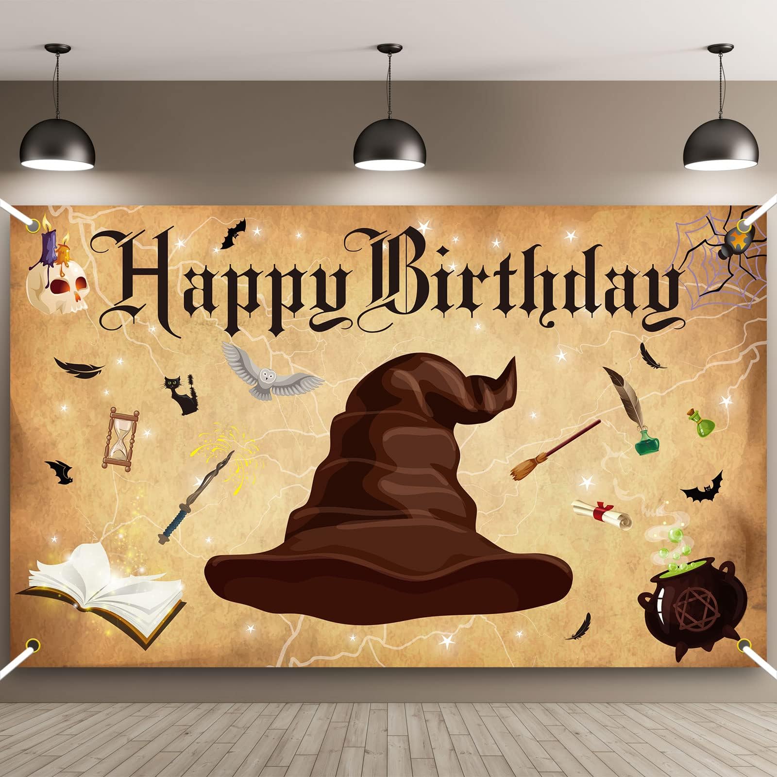 Amazon.com: 7x5ft Wizard Birthday Backdrop Wizard Happy Birthday Party ...