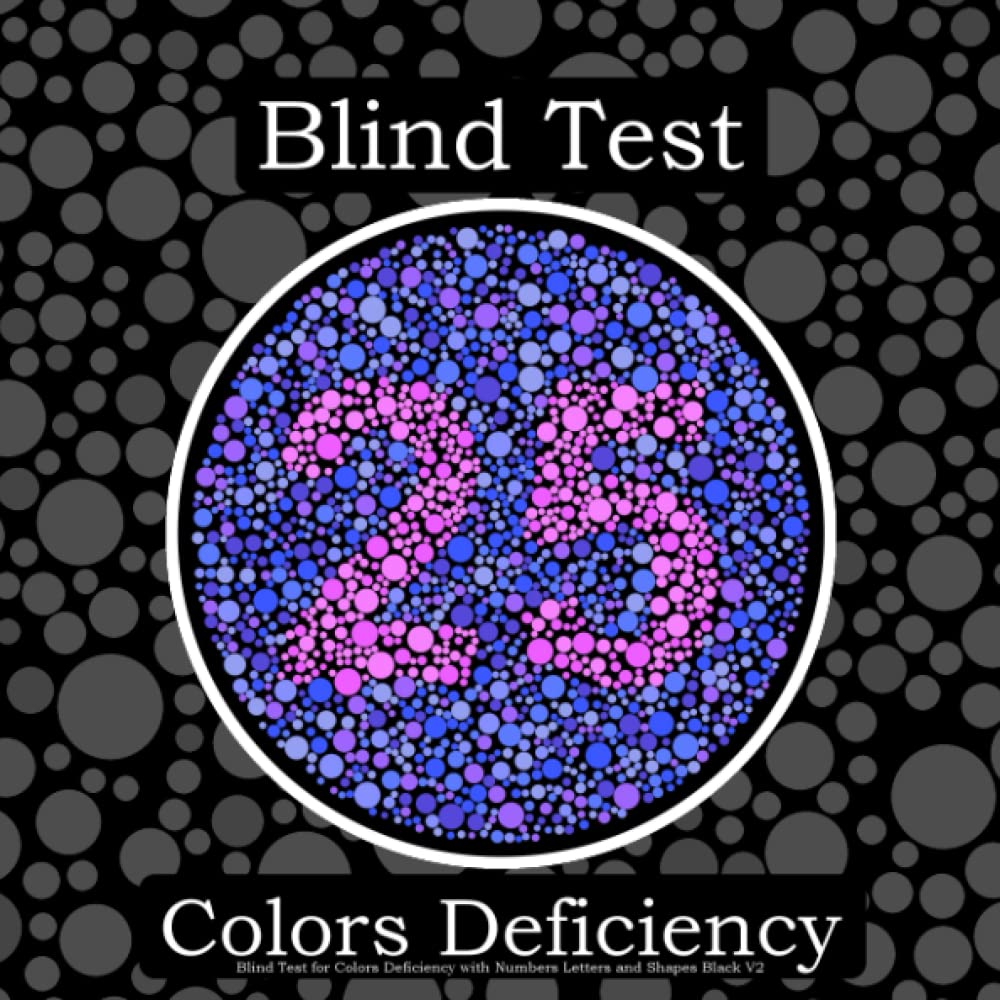 Blind Test for Colors Deficiency with Numbers Letters and Shapes Black ...