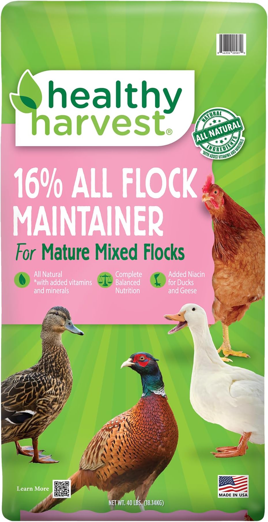Amazon.com : Healthy Harvest 16% Flock Maintainer for Mixed Flocks of ...