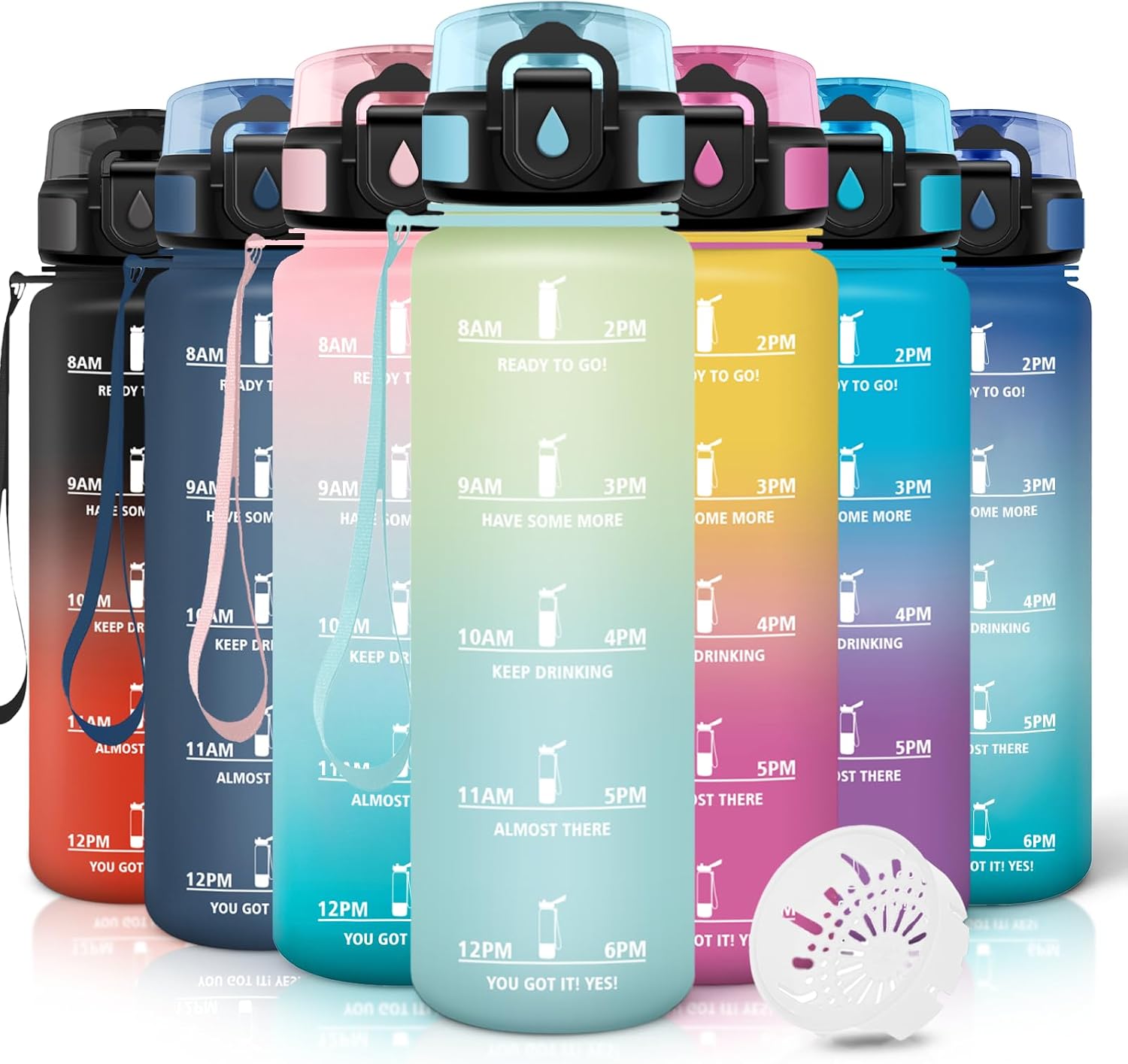 Motswedi Gourde 1l, Anti-Fuite, Gourde Sport, avec Marqueur de Temps ...