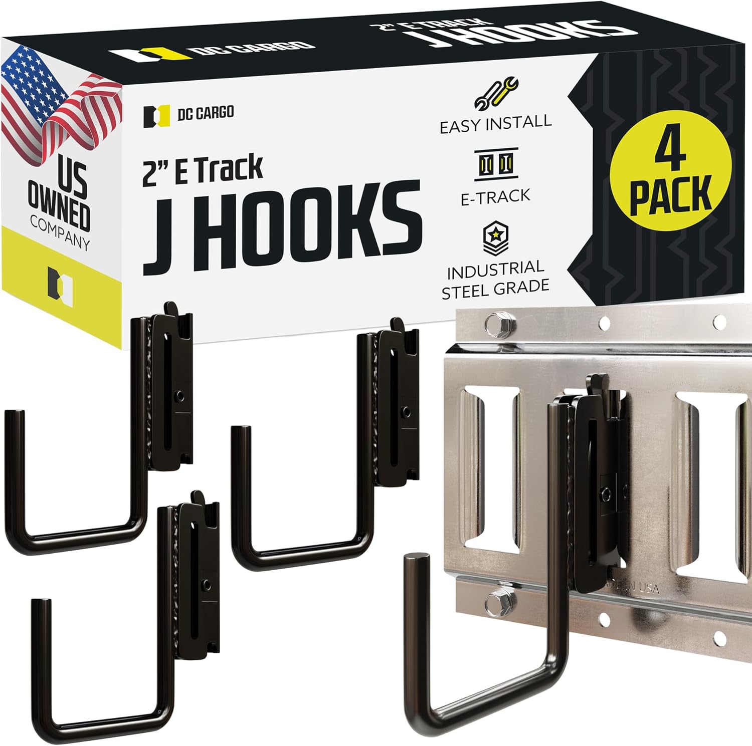 Amazon.com: DC Cargo - E Track J Hooks (2" - 4 Pack) - Vertical E Track ...