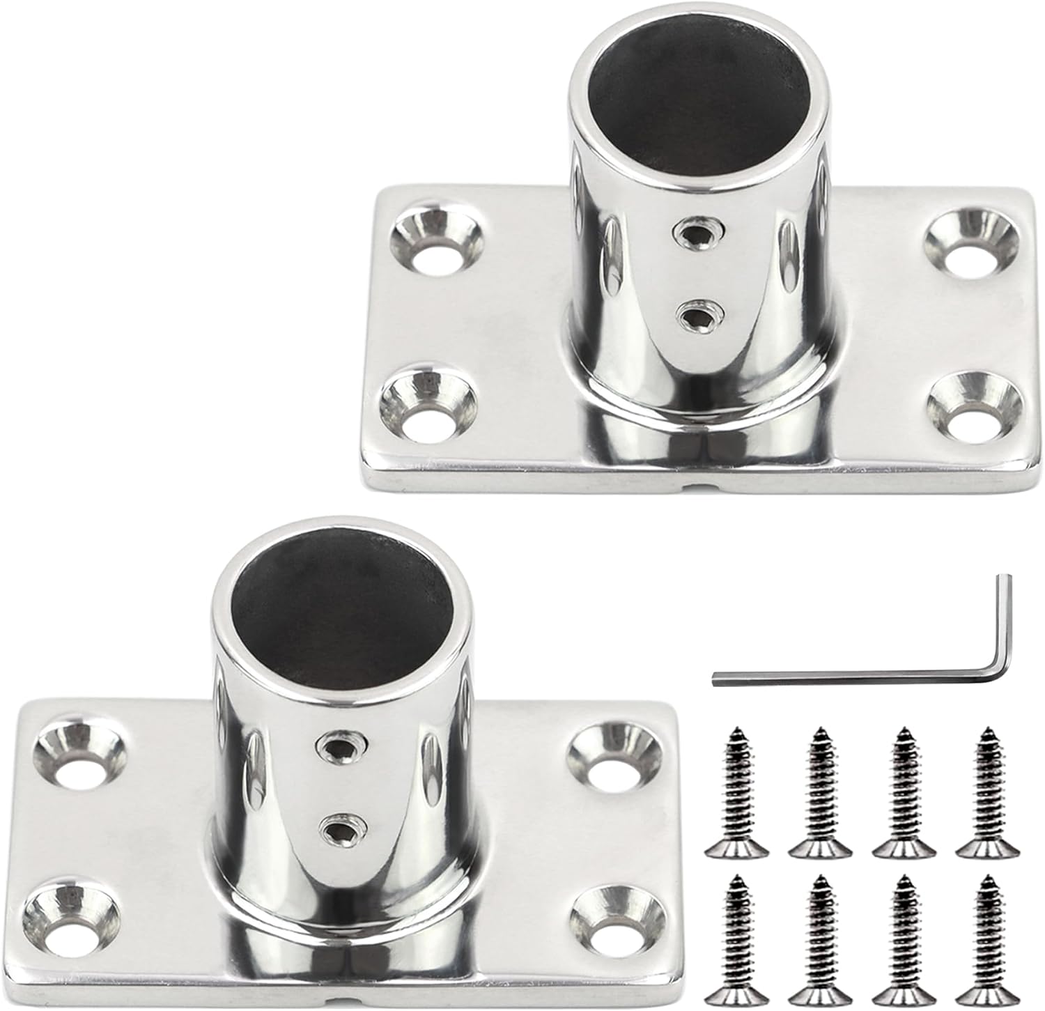 Stainless Steel Boat Rail Fittings 90 Degree 1 inch Boat Handrail Base ...