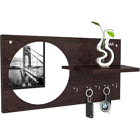 Anikaa Eva Engineered Wood Keyholder with Mirror/Wooden Key Holder ...