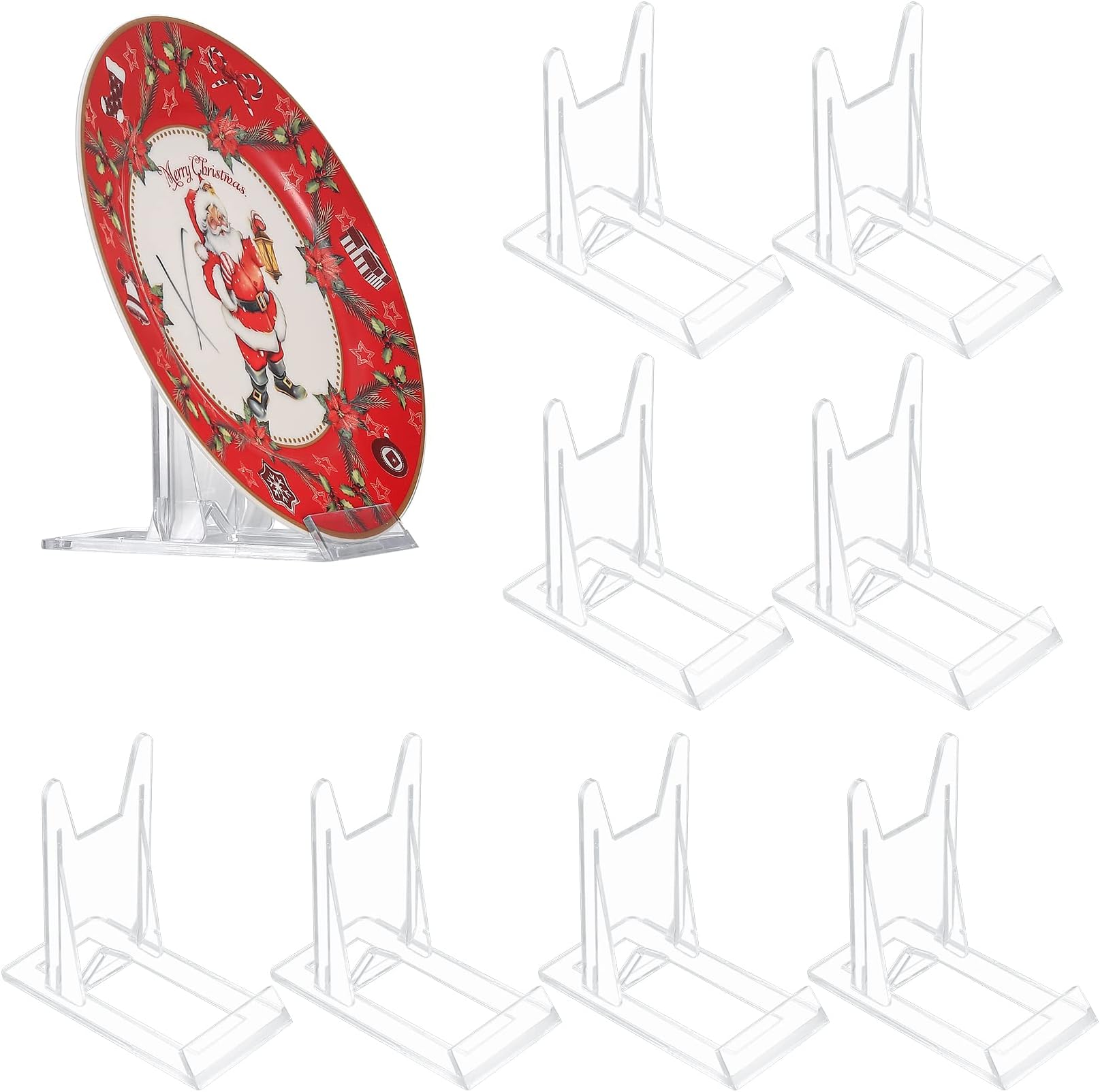 Fowecelt Plate Display Stands Clear - 6 Set Plate Stand for Display ...
