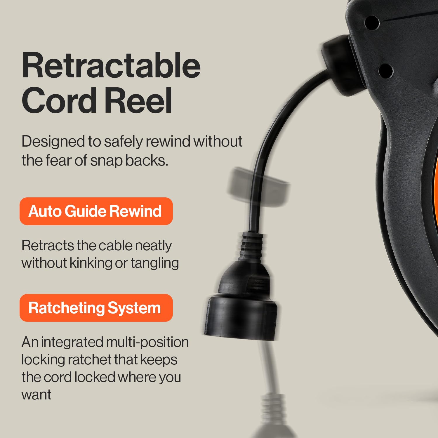 Power Extension Cord Retractable Reel Australian 15m 240v China Power