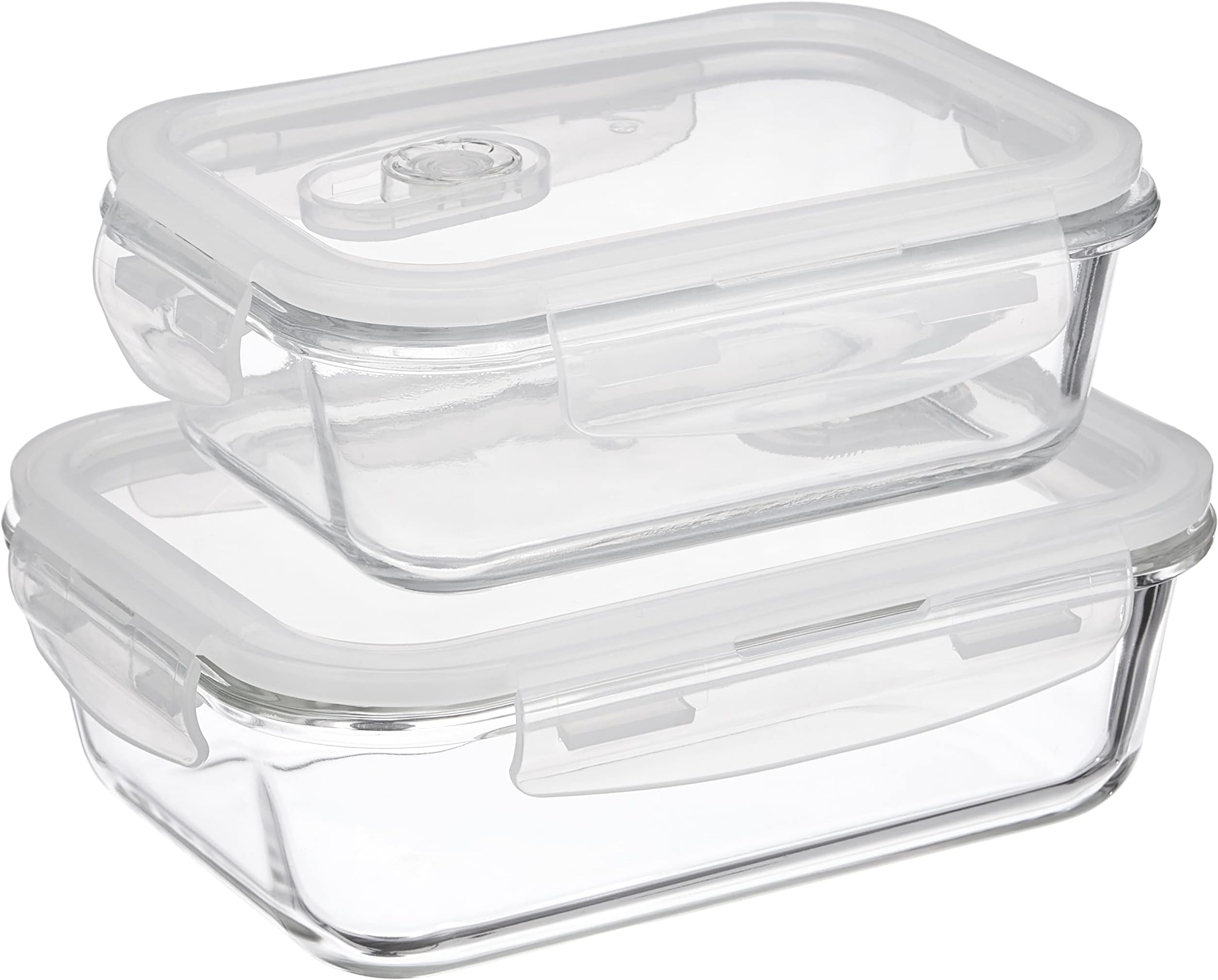 Buy Amazon Brand - Solimo Rectangular Glass Storage Storage Container ...