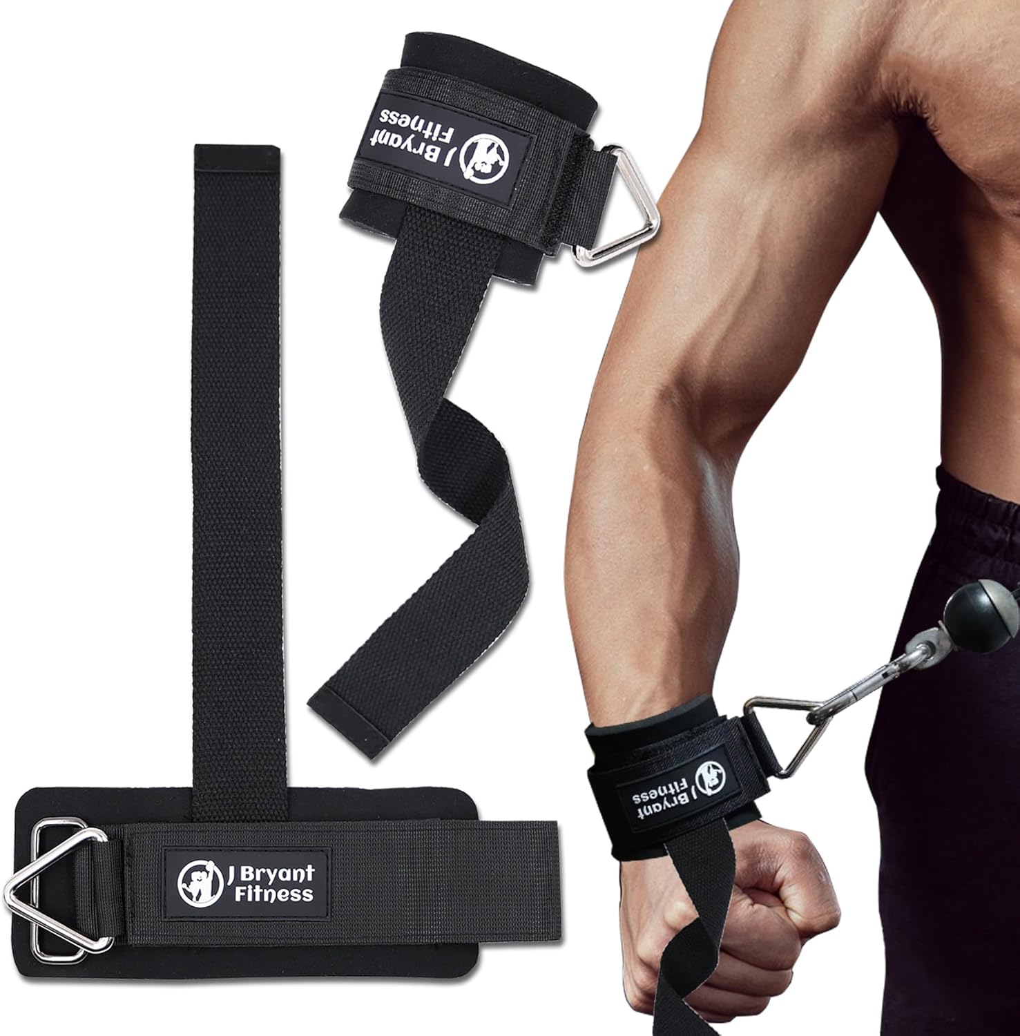 Amazon.com : 2pcs Adjustable Wrist Cuffs Weightlifting Straps with Ring ...