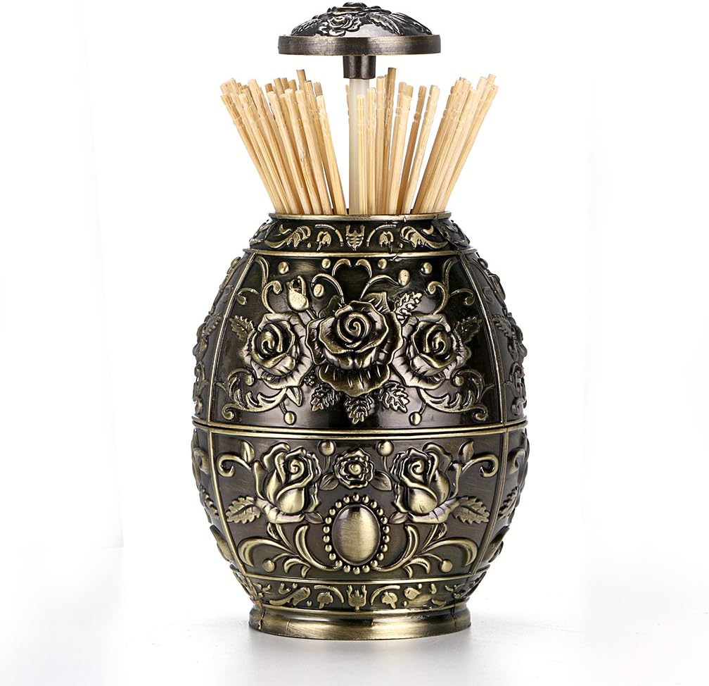 Amazon.com: Hipiwe Retro Automatic Toothpick Holder Protable Push Style ...