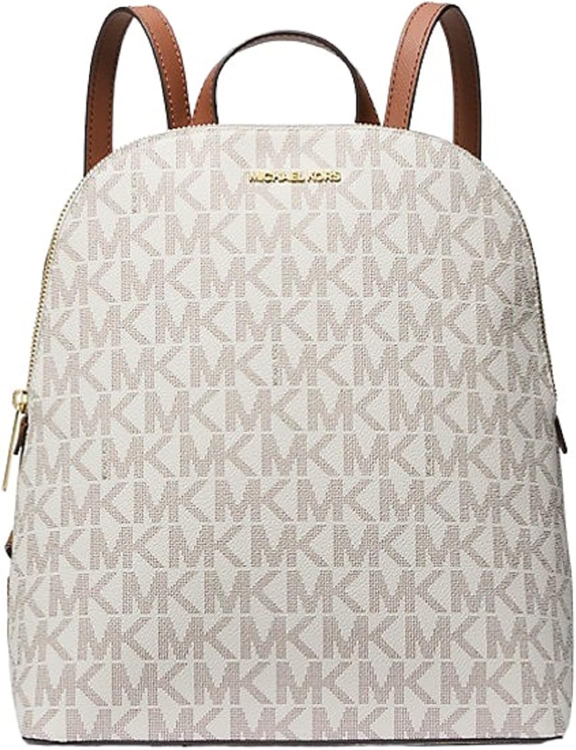 Michael Kors Cindy Large Signature Logo Backpack (Vanilla/Luggage ...