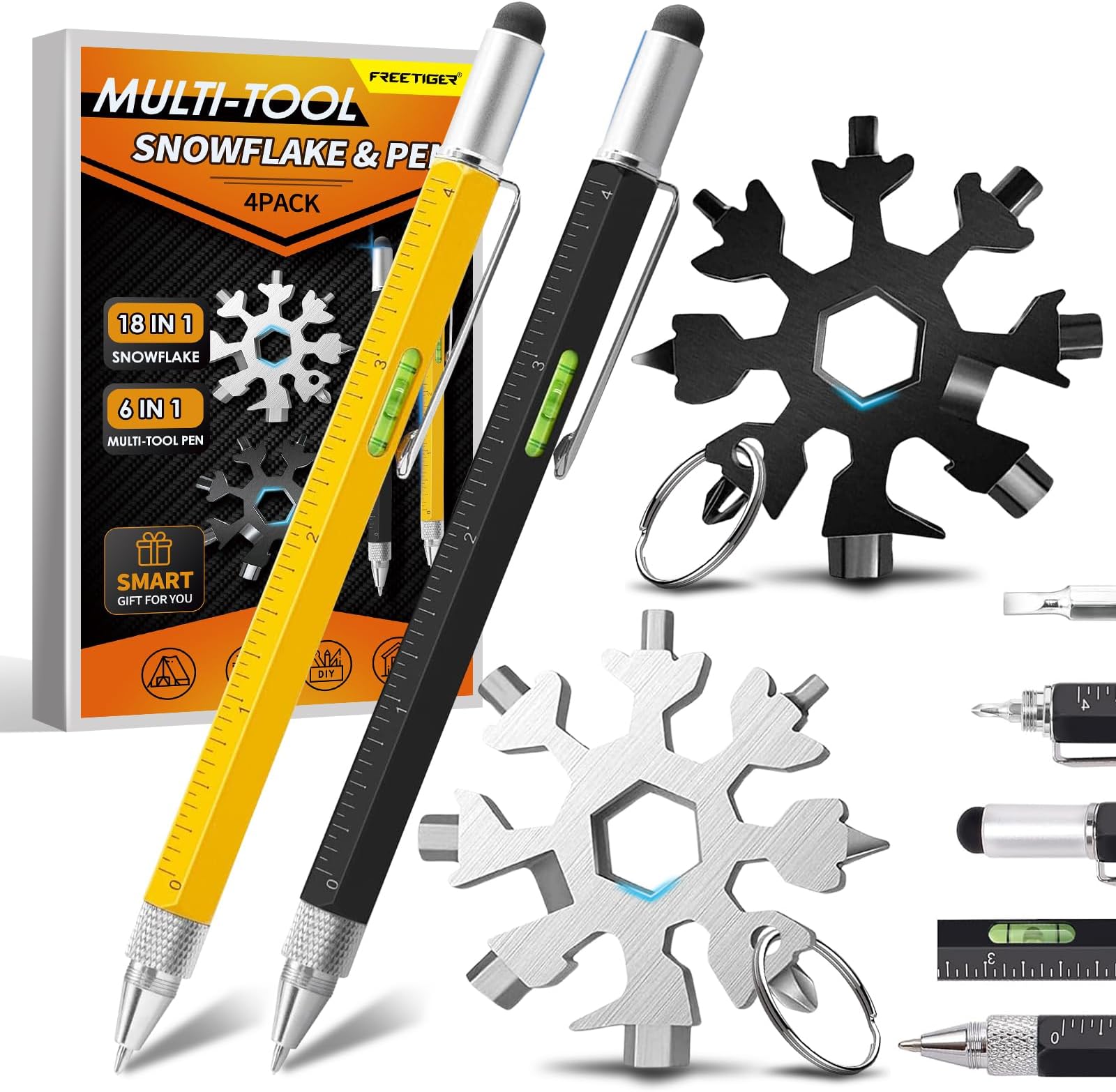 18-in-1 Snowflake Multitool Gifts for Men, Stainless Steel Snowflake ...