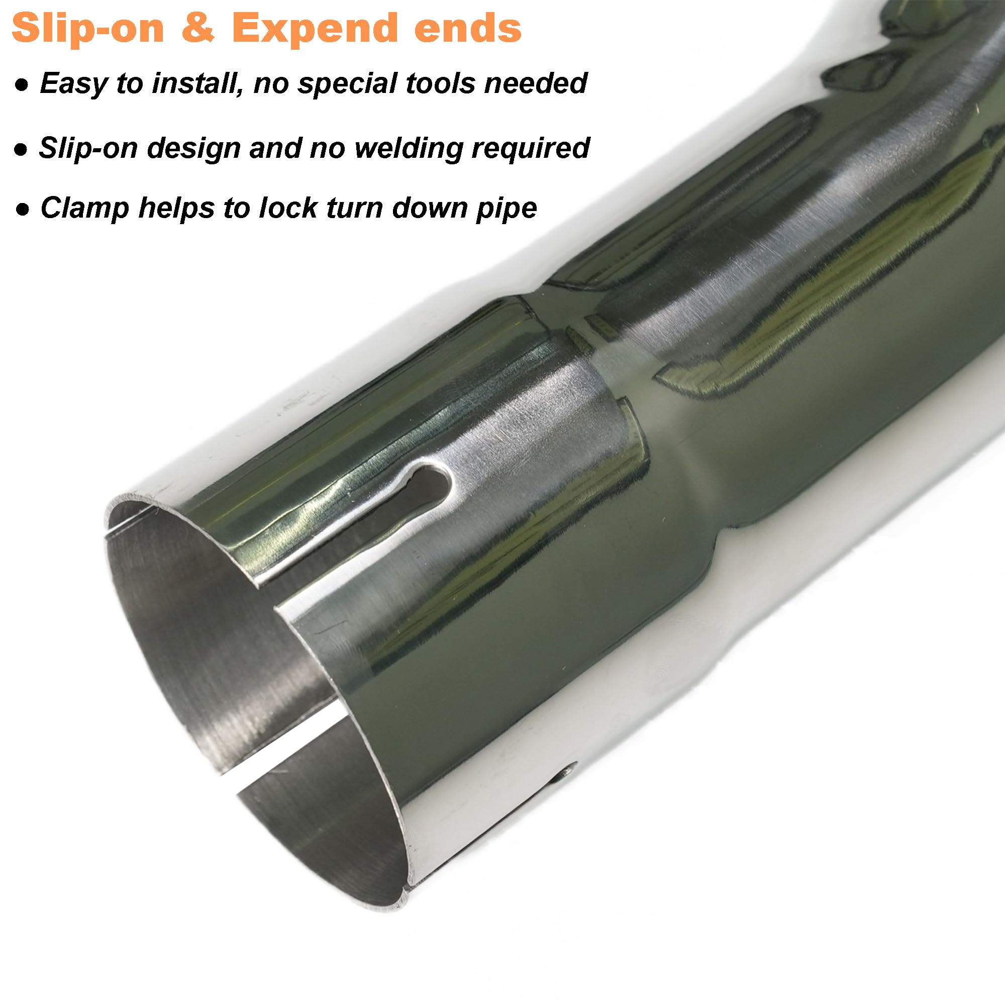 Snapklik.com : Simnliras 3 Inch Inlet Turn Down Exhaust Tip, 3" Inlet 3 ...