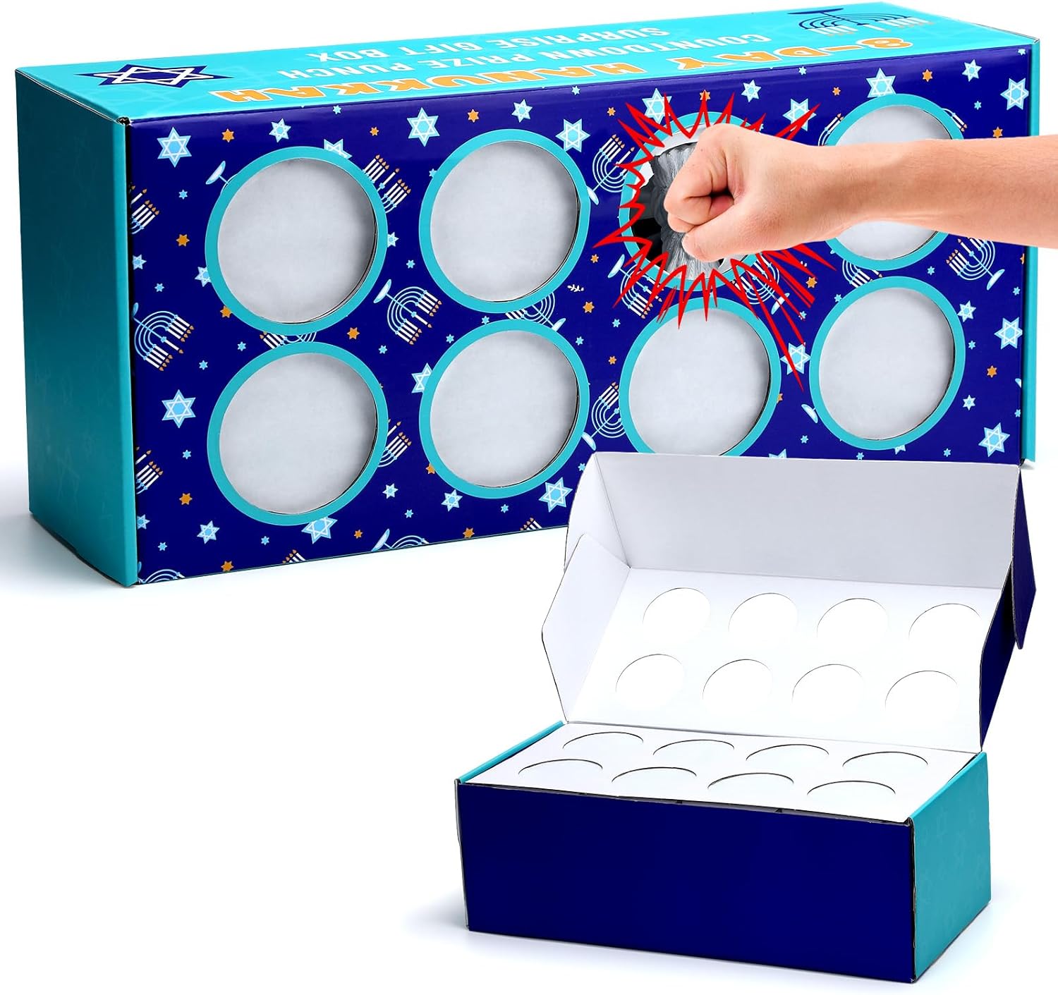 Amazon.com: MotiMind 1 Set Hanukkah Prize Party Punch Box Includes 4 ...