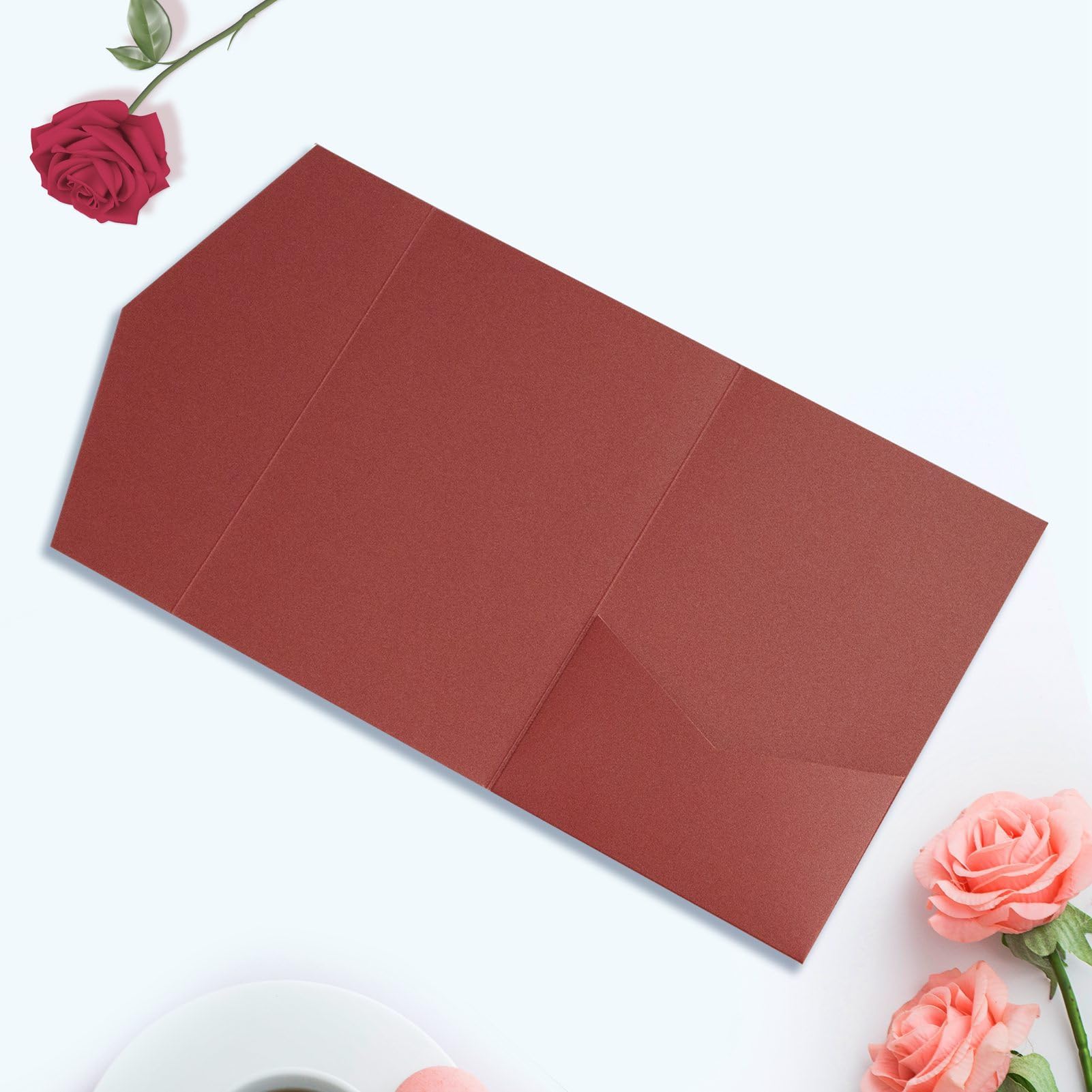 Amazon.com : 25 Pieces A7 Pocket Invitations (5.12 x 7.09) Trifold ...