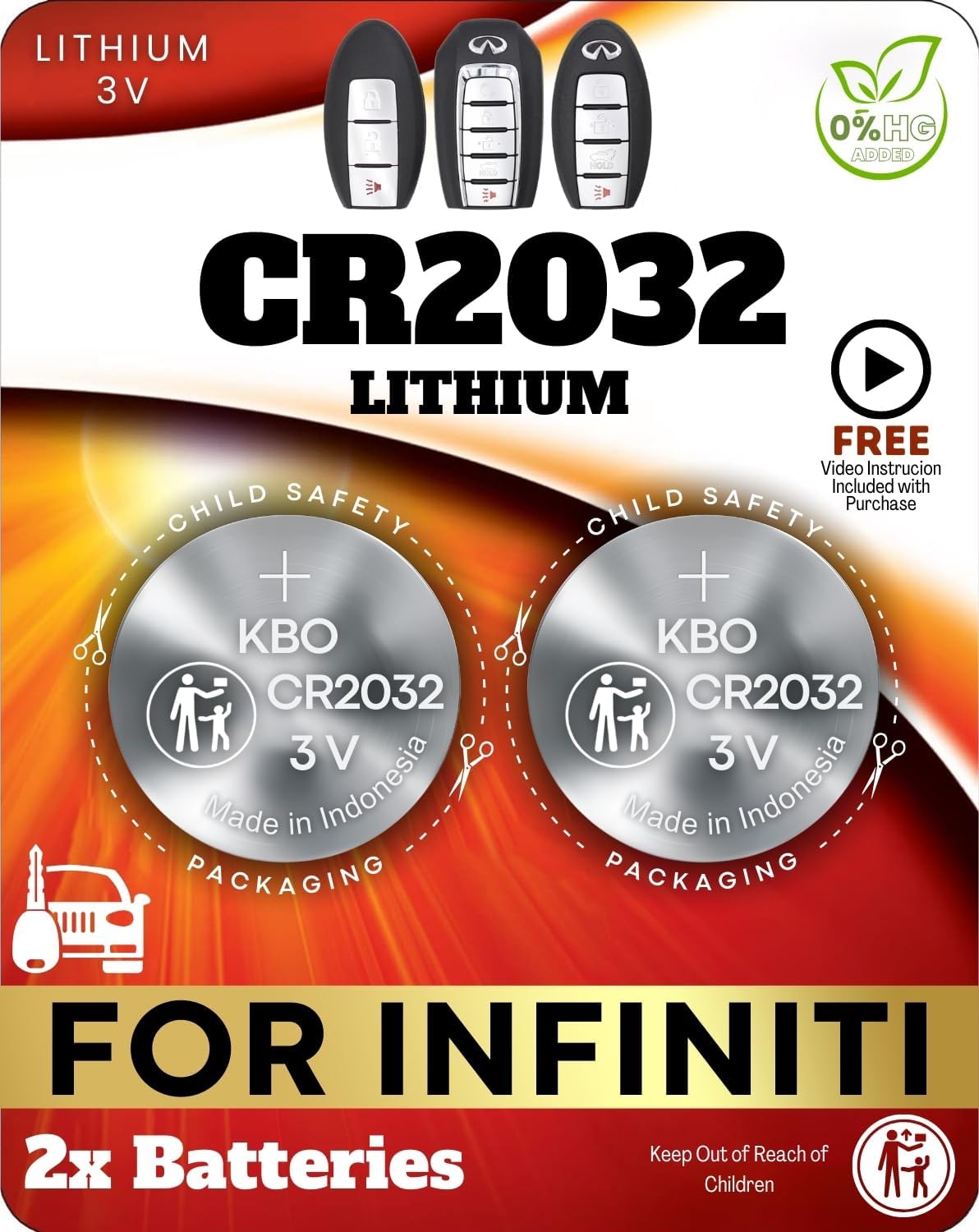 Amazon.com: Key Fob Batteries for Infiniti (2-Pack) CR2032 – EX35/EX37 ...