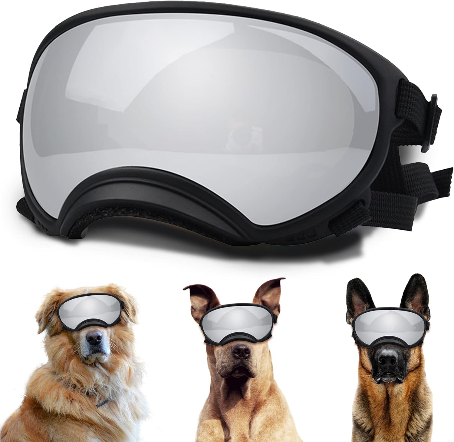 Amazon.com : Large Dog Sunglasses, Dog Goggles with Adjustable Strap UV ...