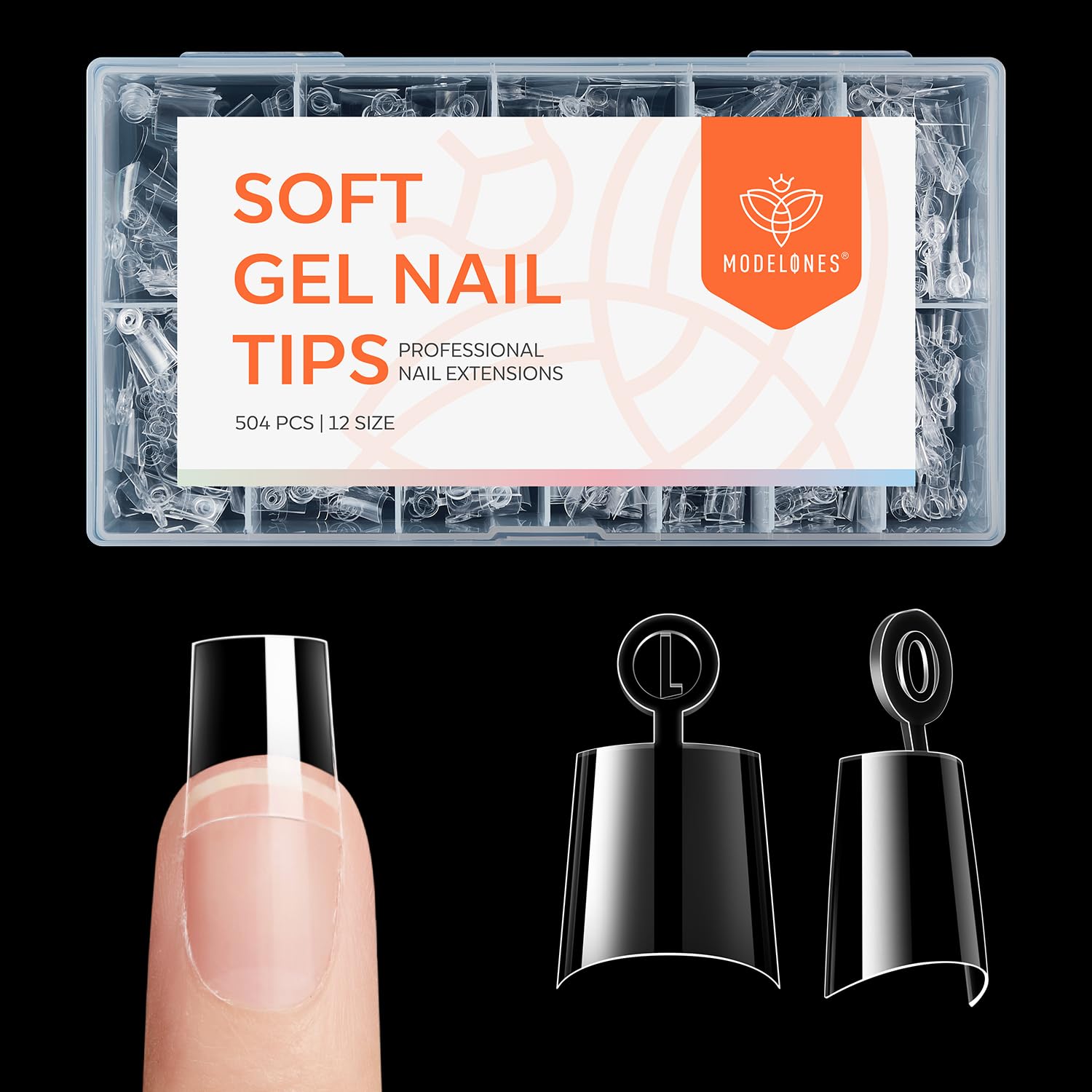 Amazon.com: modelones Short Coffin Nail Tips, 504 PCS Half Cover Clear ...