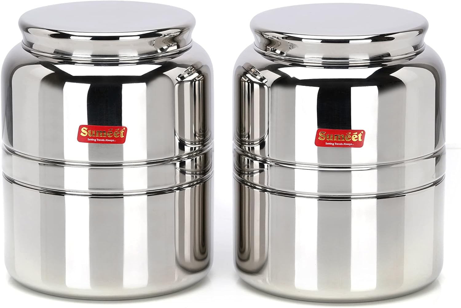 Amazon.com: Sumeet Stainless Steel Unique Traditional shape Storage ...