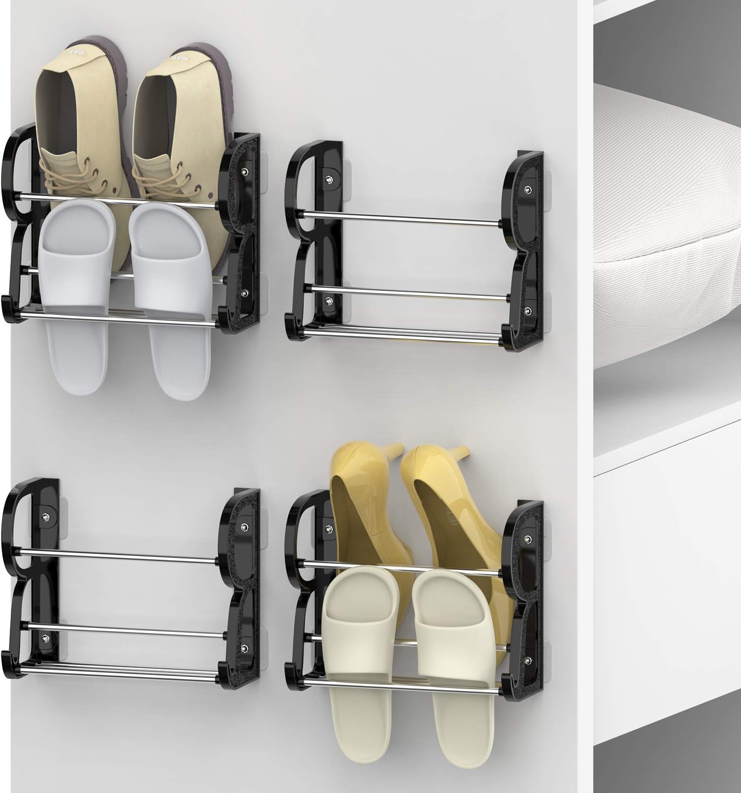 Amazon.com: Cosmos 2 Pcs Wall Mounted Slippers Rack House Slippers ...