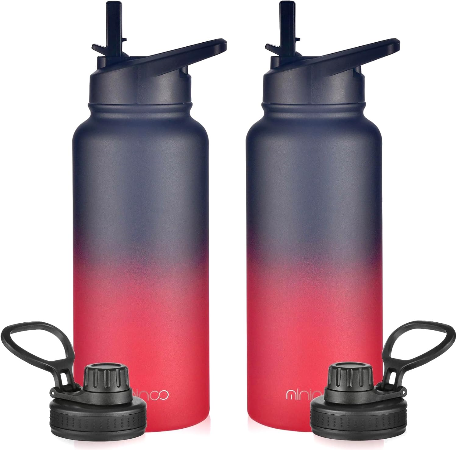 Amazon.com: mininoo 32 oz Insulated Water Bottle with Straw Lid ...