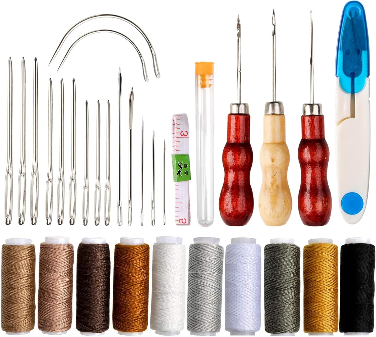 GOTRUST Leather Sewing Kit, 32pcs Upholstery Repair Tools, Leather Hand ...