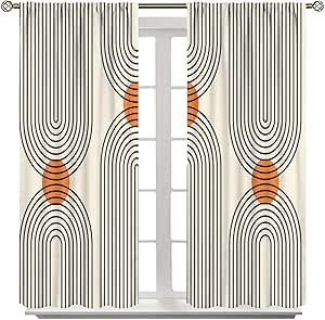 Amazon.com: AuiMzoo Bohemian Mid Century Modern Curtains, Minimalist Abstract Geometric Arch ...