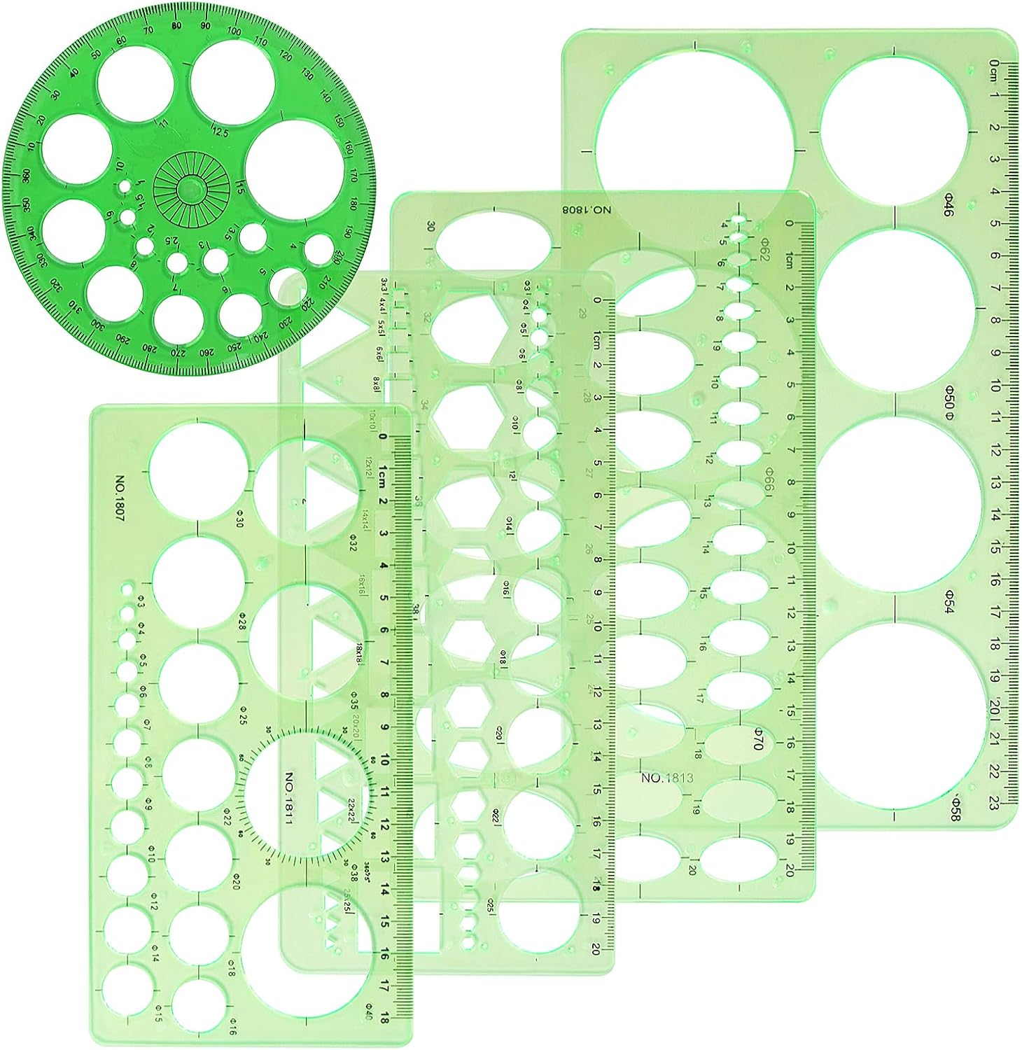 Amazon.com : Circle Template 5 Pieces Plastic Circle and Oval Measuring ...